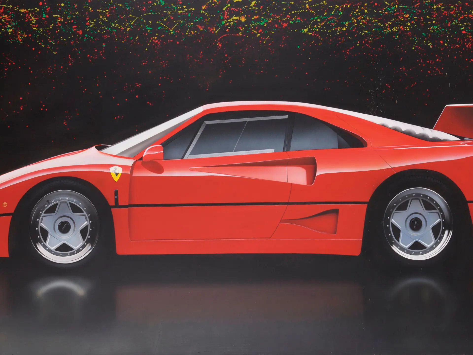 FERRARI F40; ACRYLIC ON CANVAS | Automobiles of London 2009 | RM Sotheby's