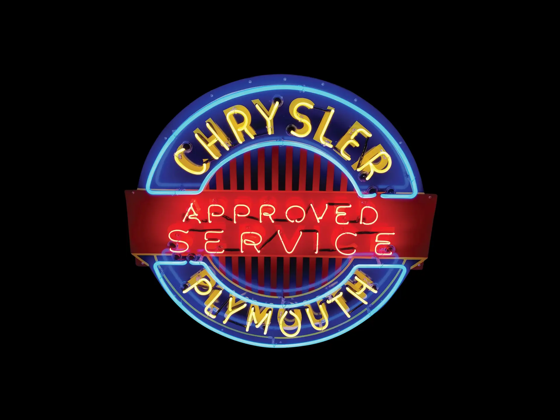 Chrysler-Plymouth Approved Service Original Porcelain Neon Sign | Fort ...