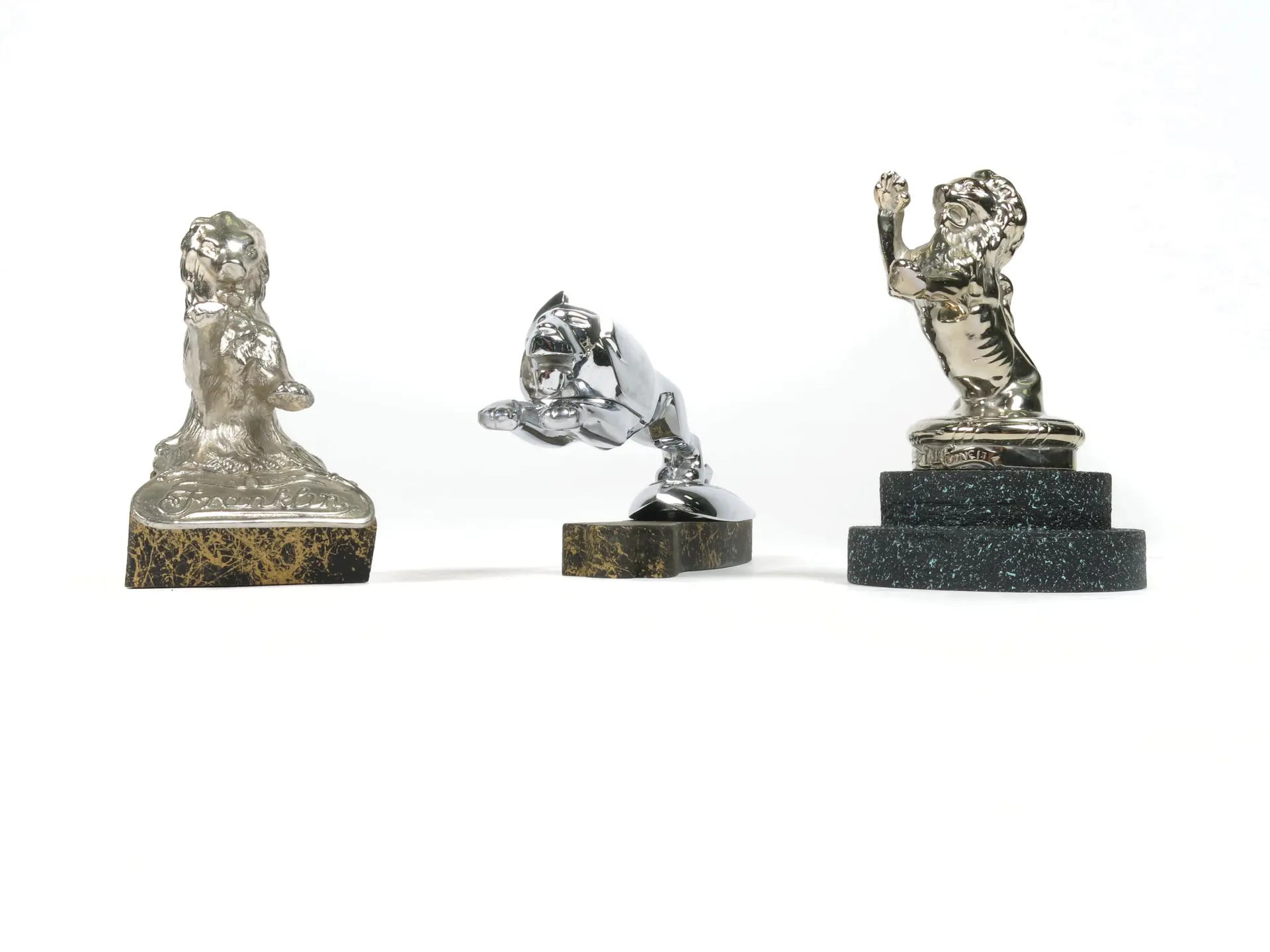 Two Franklin Lion Mascots; Canadian Ford Monarch, Lion Hood Mascot ...