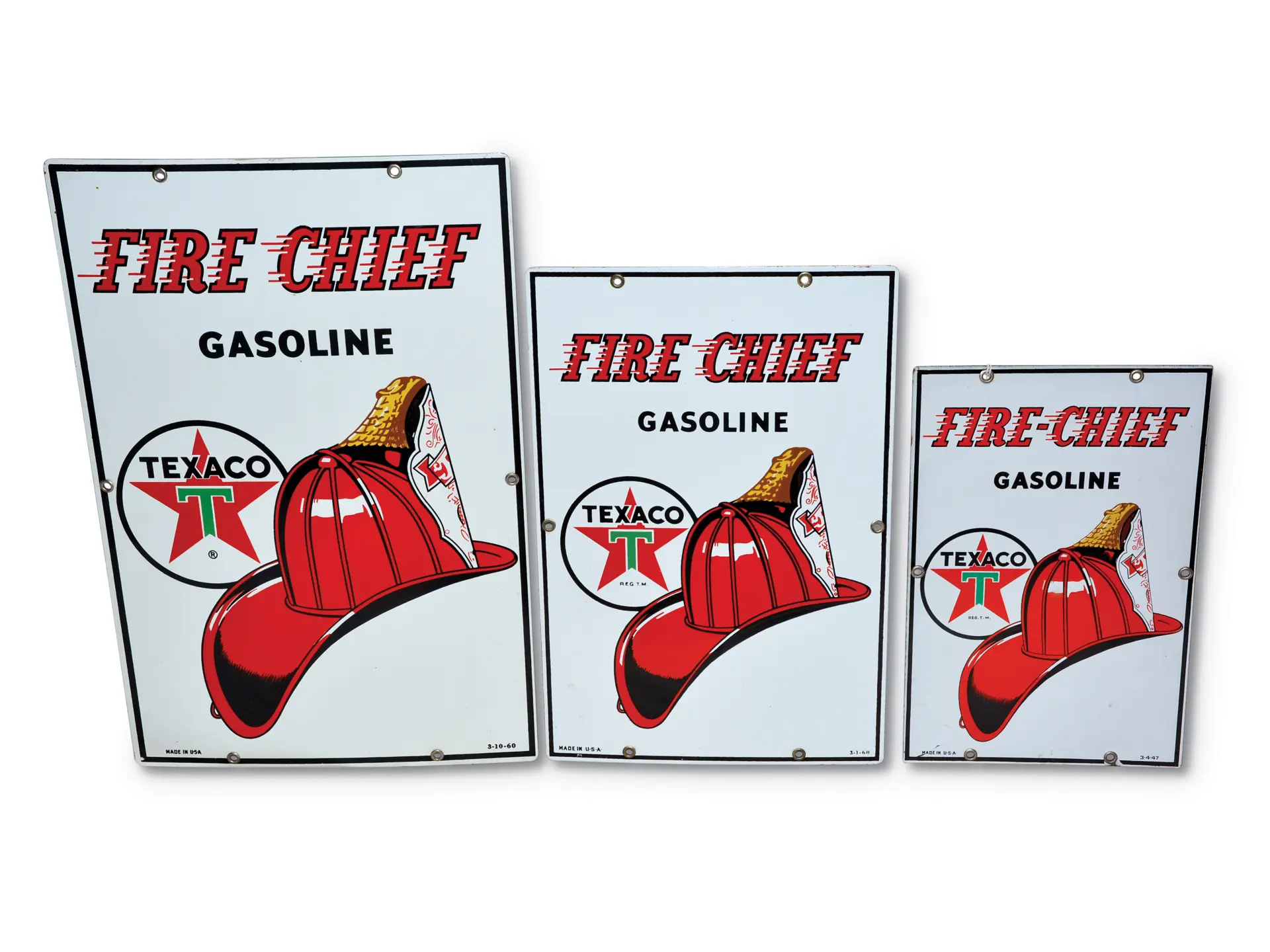 Three Texaco Fire Chief Signs | Auburn Spring 2019 | RM Sotheby's