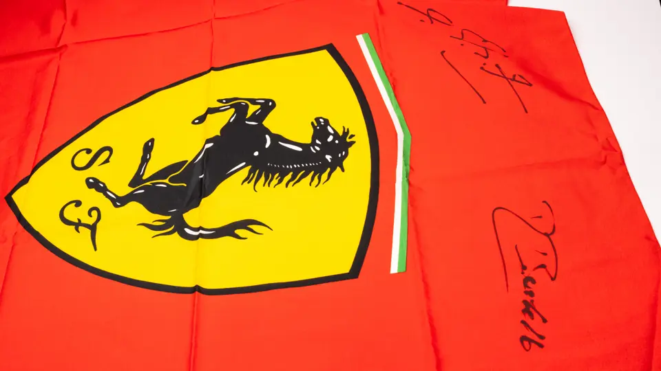 Signed Scuderia Ferrari Signed Flag | The Schumacher and F1 Legends ...