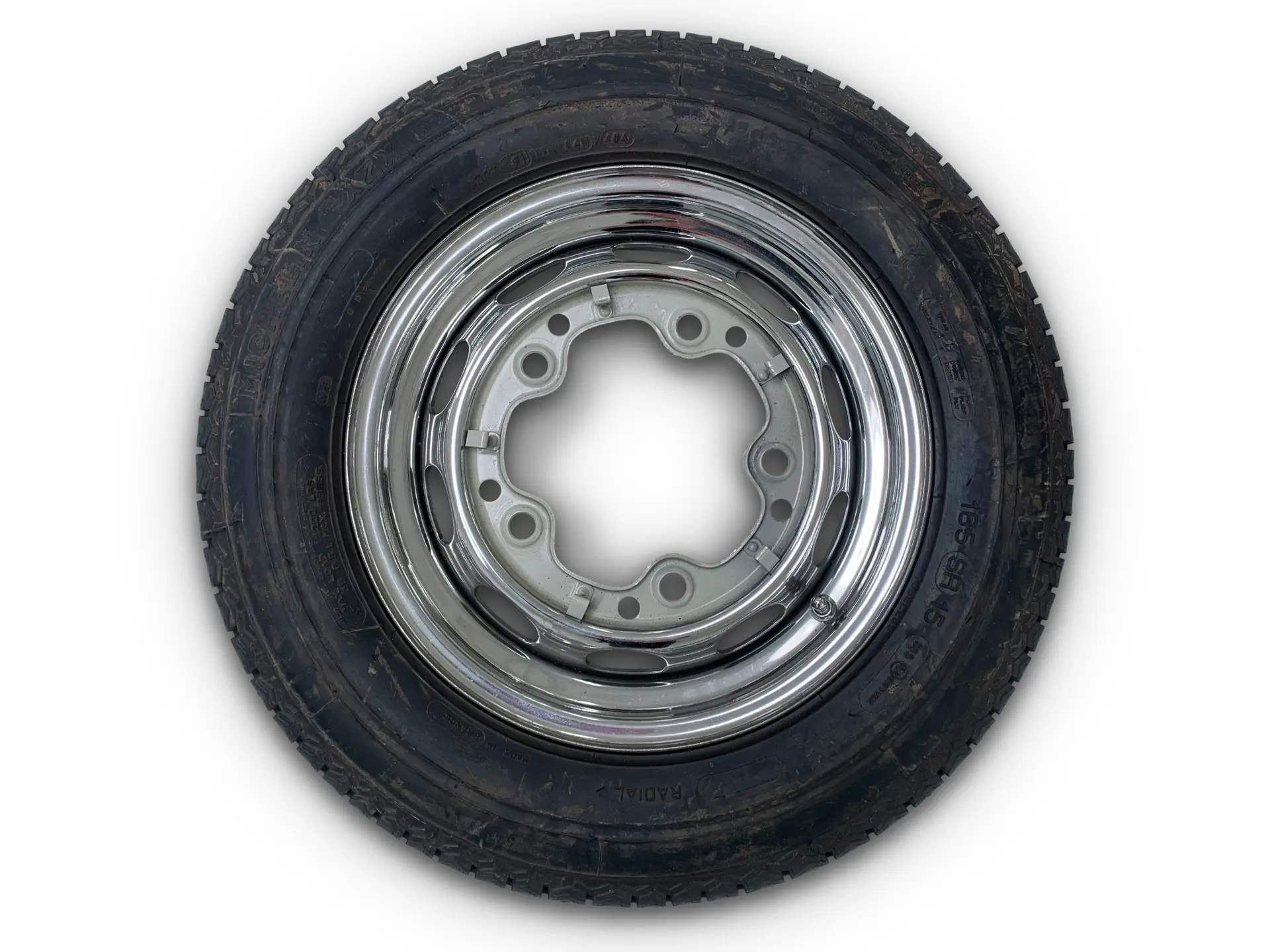 One 15-Inch Chrome Wide Lug Lemmerz Wheel with Michelin XZX Tire | The ...