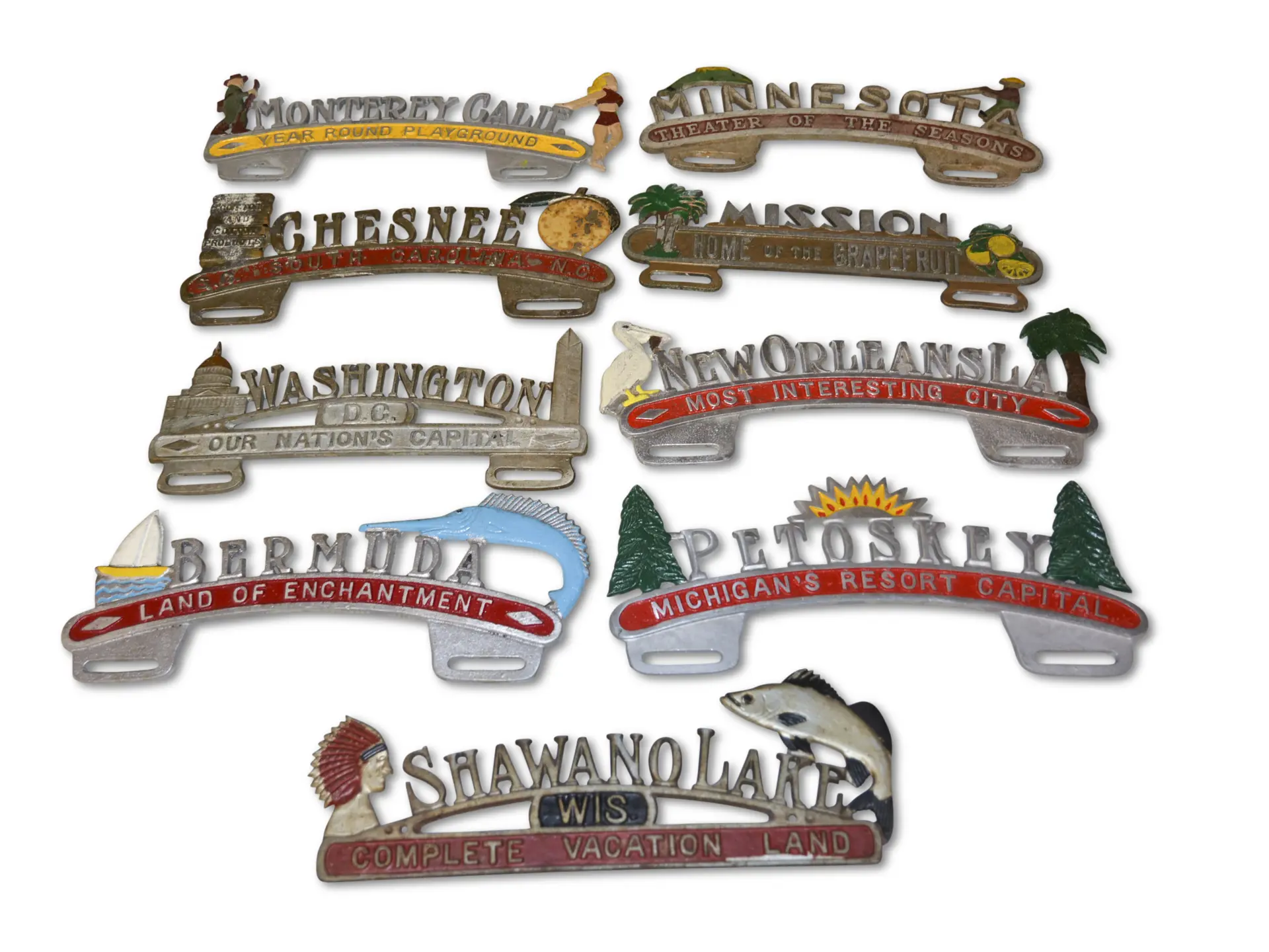 Nine Cast Aluminum License Plate Attachments | Auburn Fall 2019 | RM ...