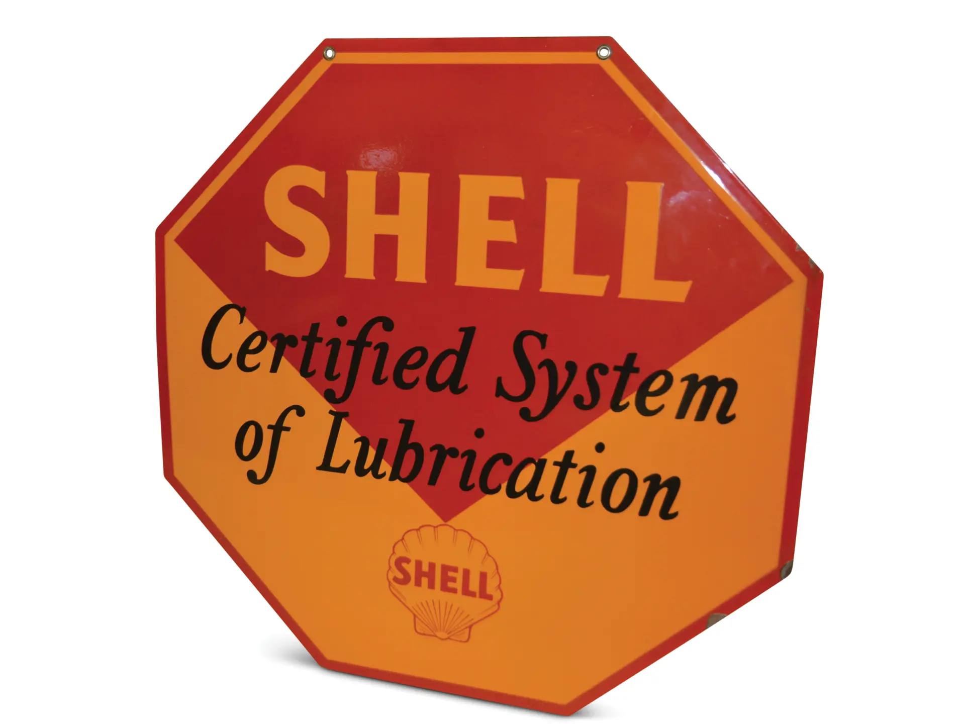 Shell "Certified System of Lubrication" Porcelain Sign | Auburn Fall ...