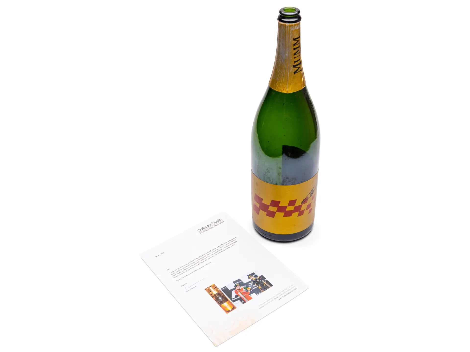 2012 Fernando Alonso Signed Formula 1 Signed Mumm Bottle | The ...
