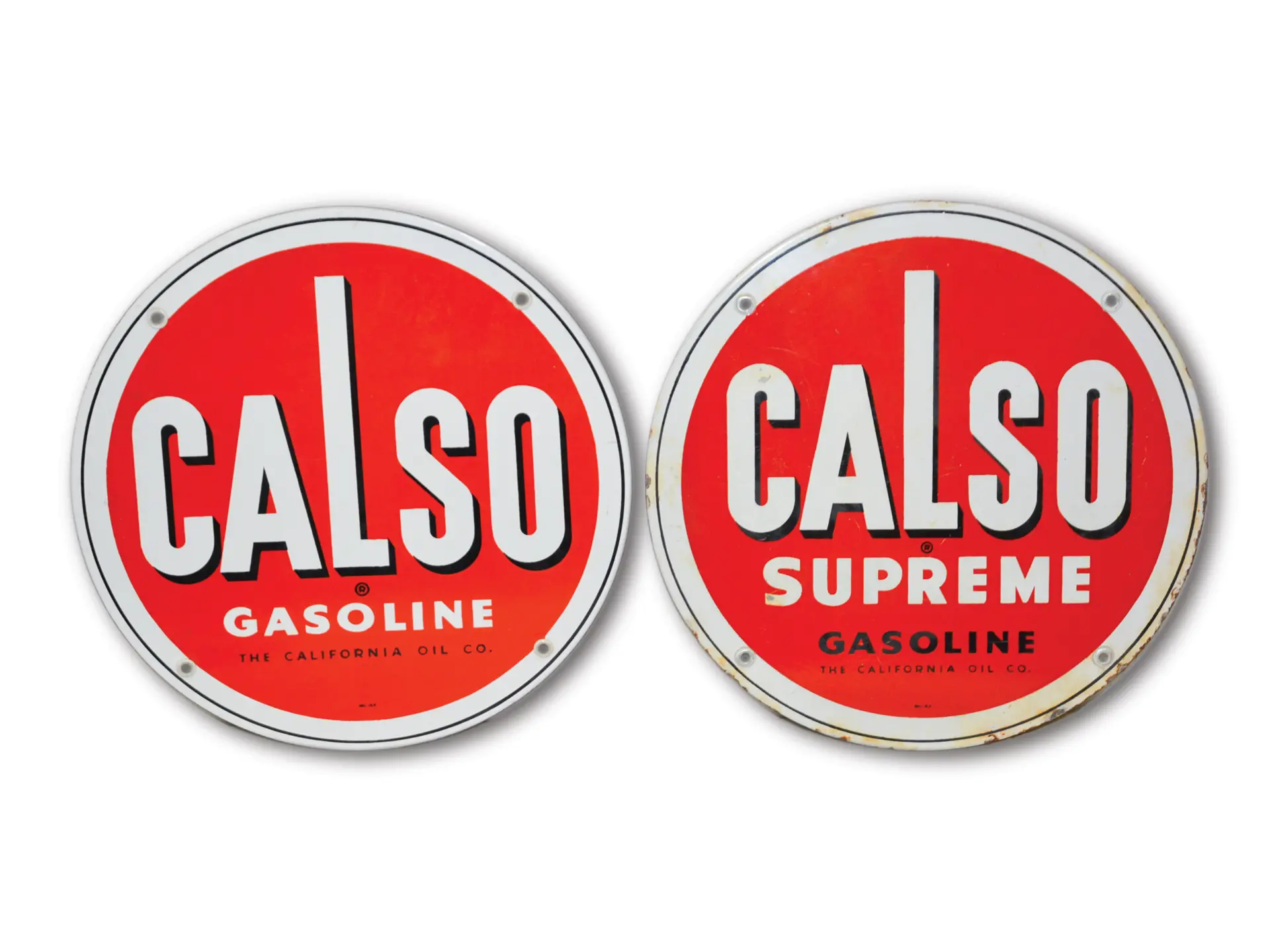 Two Calso Gasoline Pump Signs | Auburn Spring 2019 | RM Sotheby's