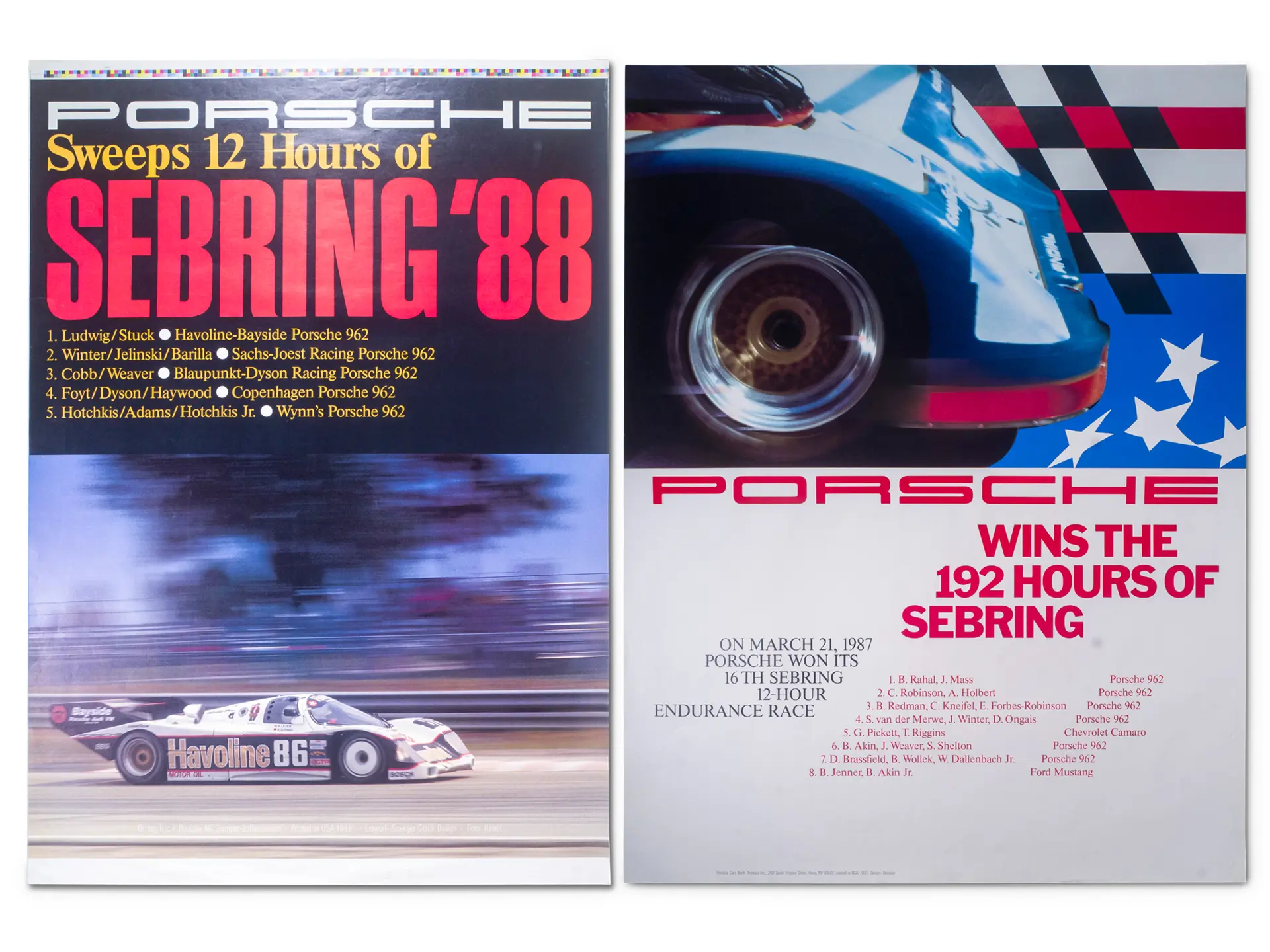 Porsche 962 Sebring Racing Posters, 1987-88 | A Lifetime of Porsche ...