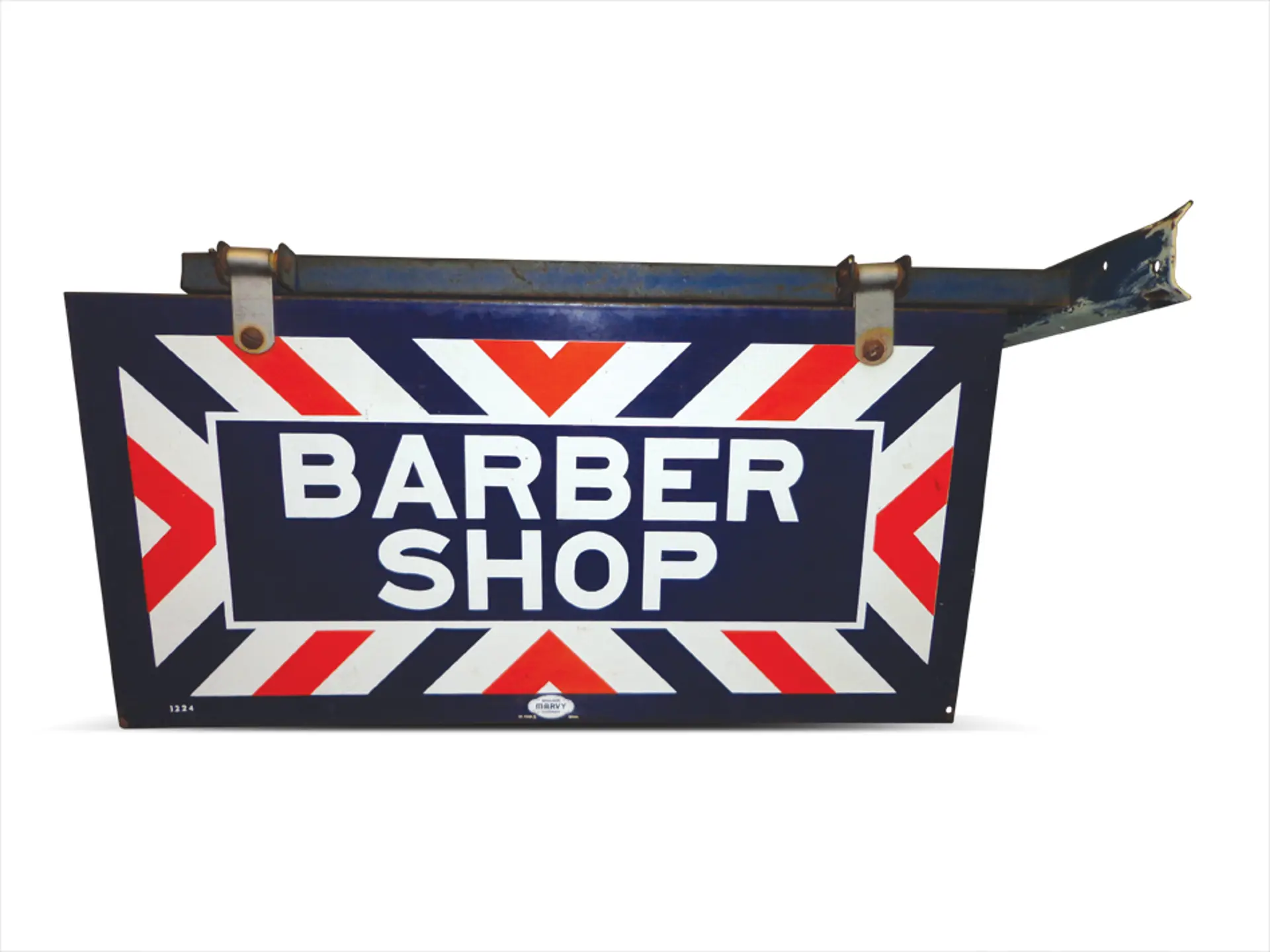 Barber Shop Double-Sided Porcelain Sign with Original Bracket | Auburn ...