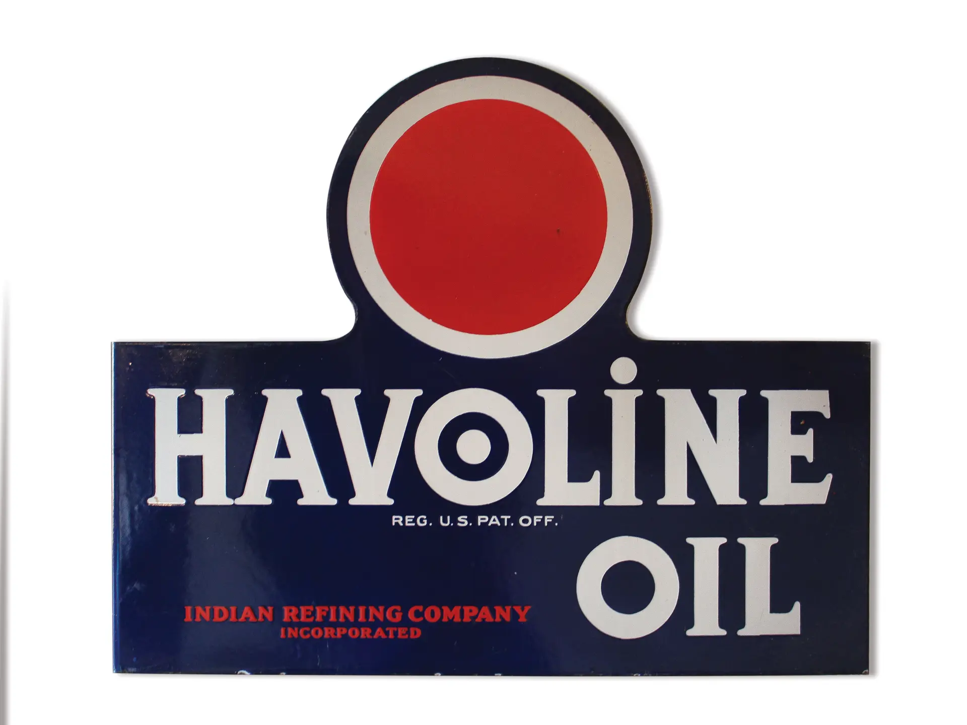 Havoline Oil Double-Sided Porcelain Flange Sign | Auburn Spring 2018 ...