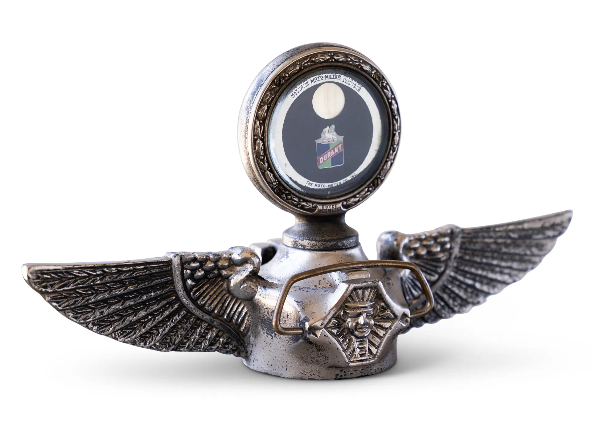 Durant-Branded Boyce Moto-Meter on a Winged Egyptian Revival Radiator ...