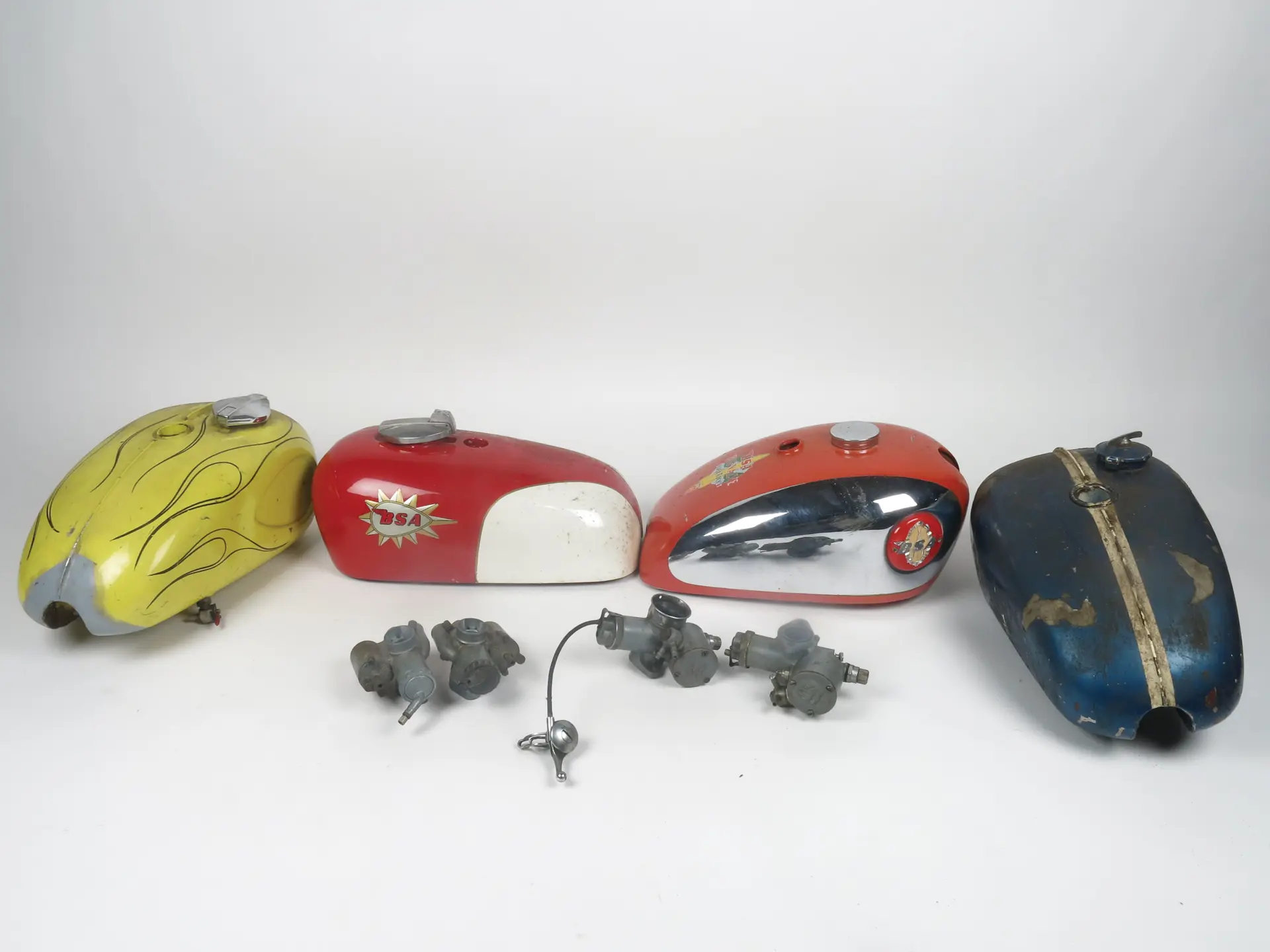 Motorcycle gas tanks and carburators BSA and others circa 1950's - 1960 ...