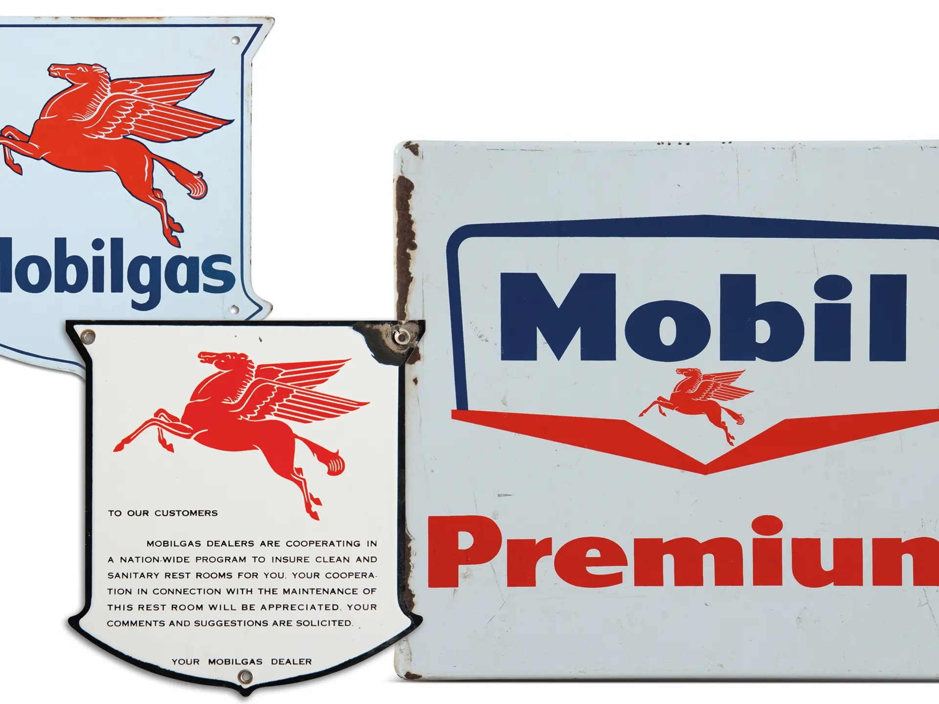 Three Mobil Signs | The Dingman Collection 2012 | RM Sotheby's