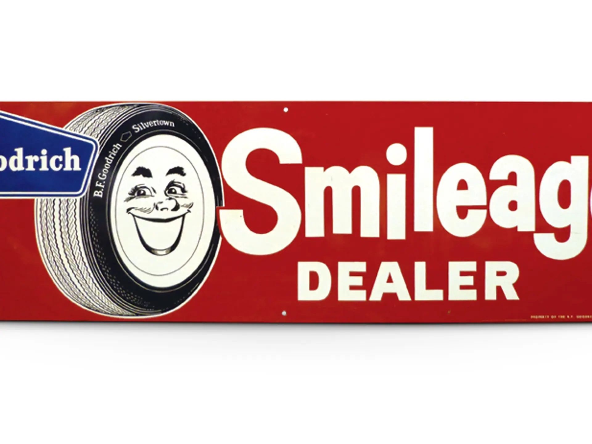 B.F. Goodrich Painted Tin Tire Dealer Sign | Auburn Memorabilia Auction ...