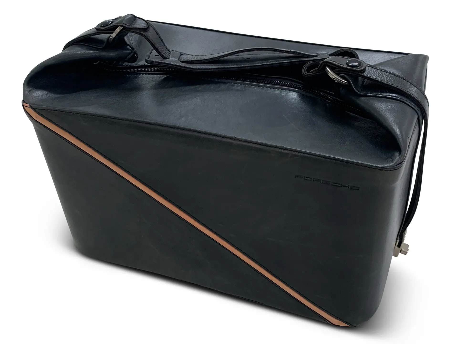 Black Leather Porsche Cosmetic Case by Seeger | The White Collection ...