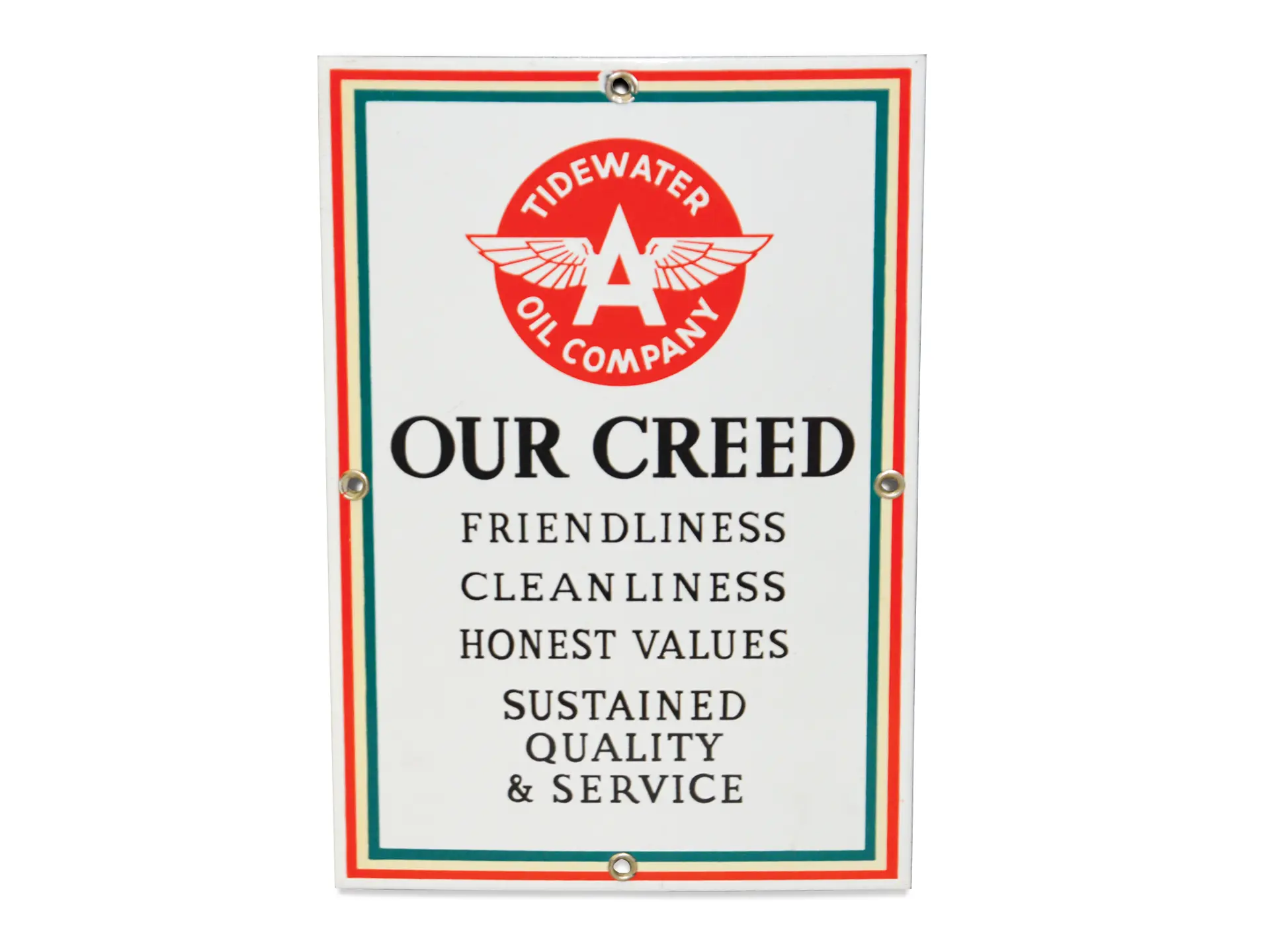 Tidewater "Our Creed" Sign | Auburn Spring 2019 | RM Sotheby's