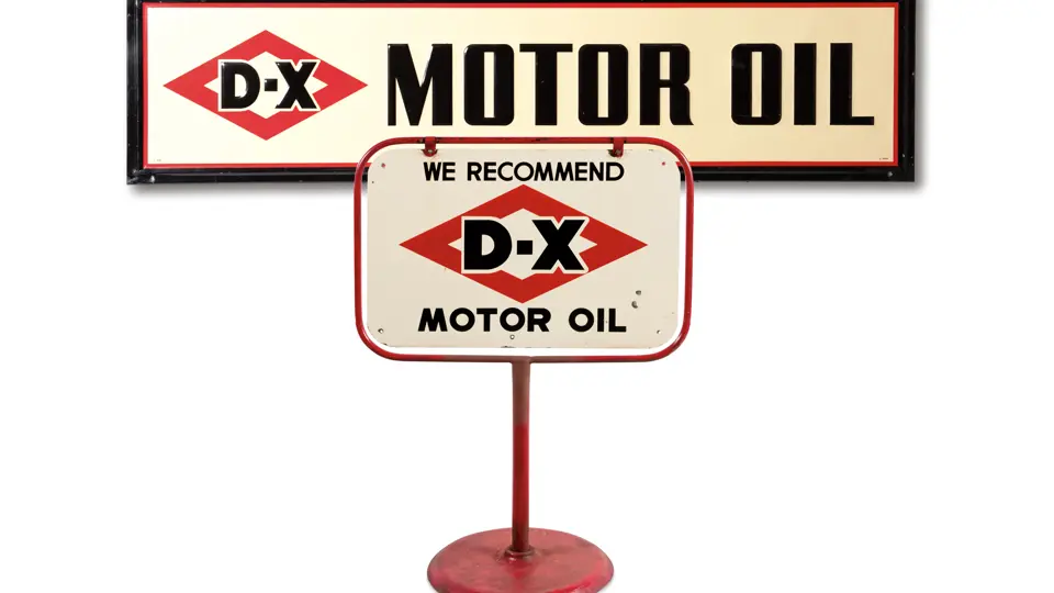 Two D-X Motor Oil Signs | The Dingman Collection 2012 | RM Sotheby's