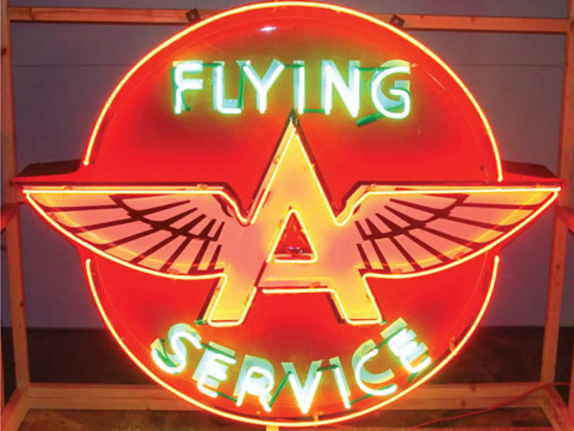 Flying A Service Embossed Full Canister Neon Sign (48 inches round ...
