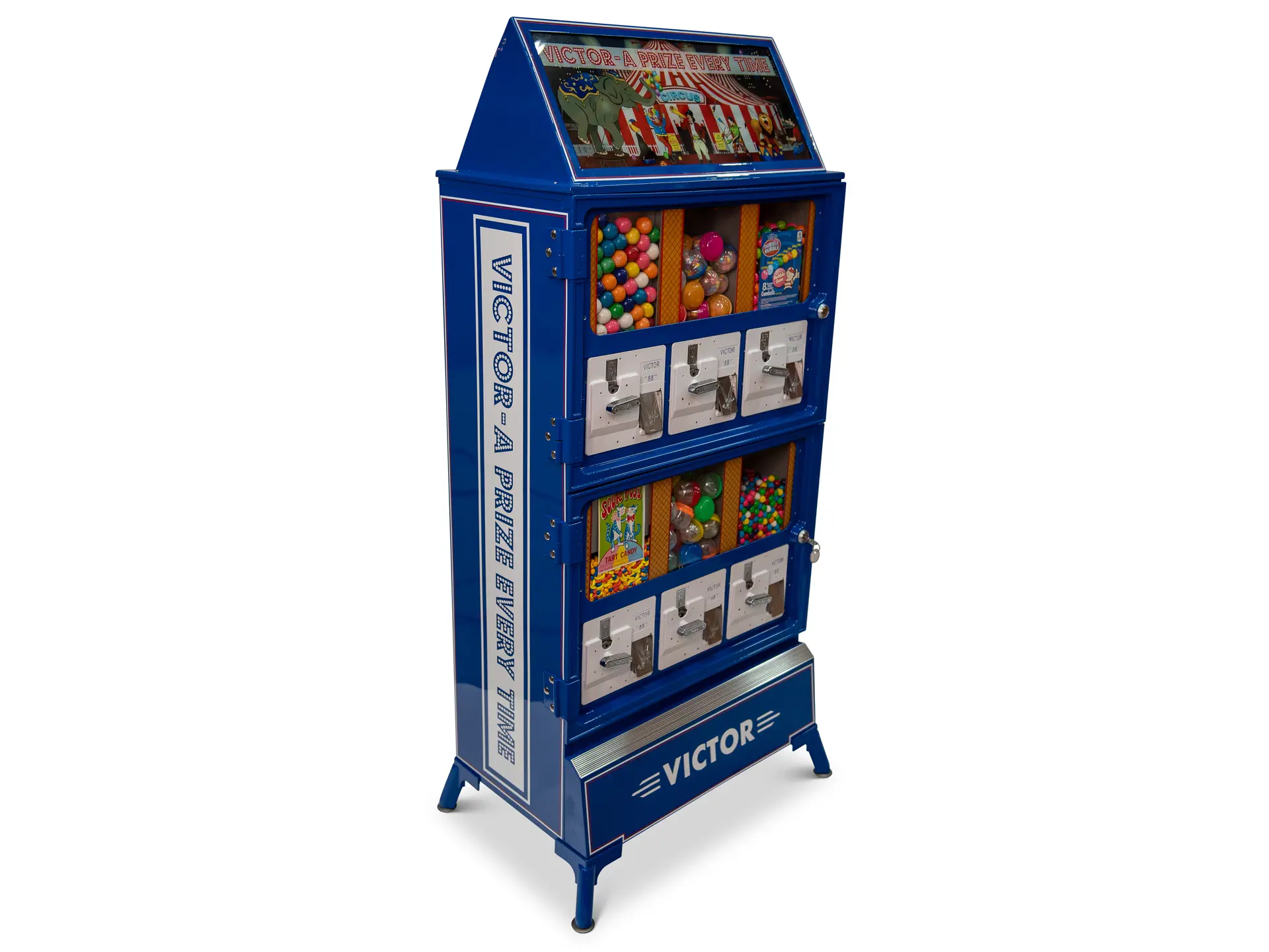"A Prize Every Time" Victor Six-Selection Vending Machine | Handle with ...