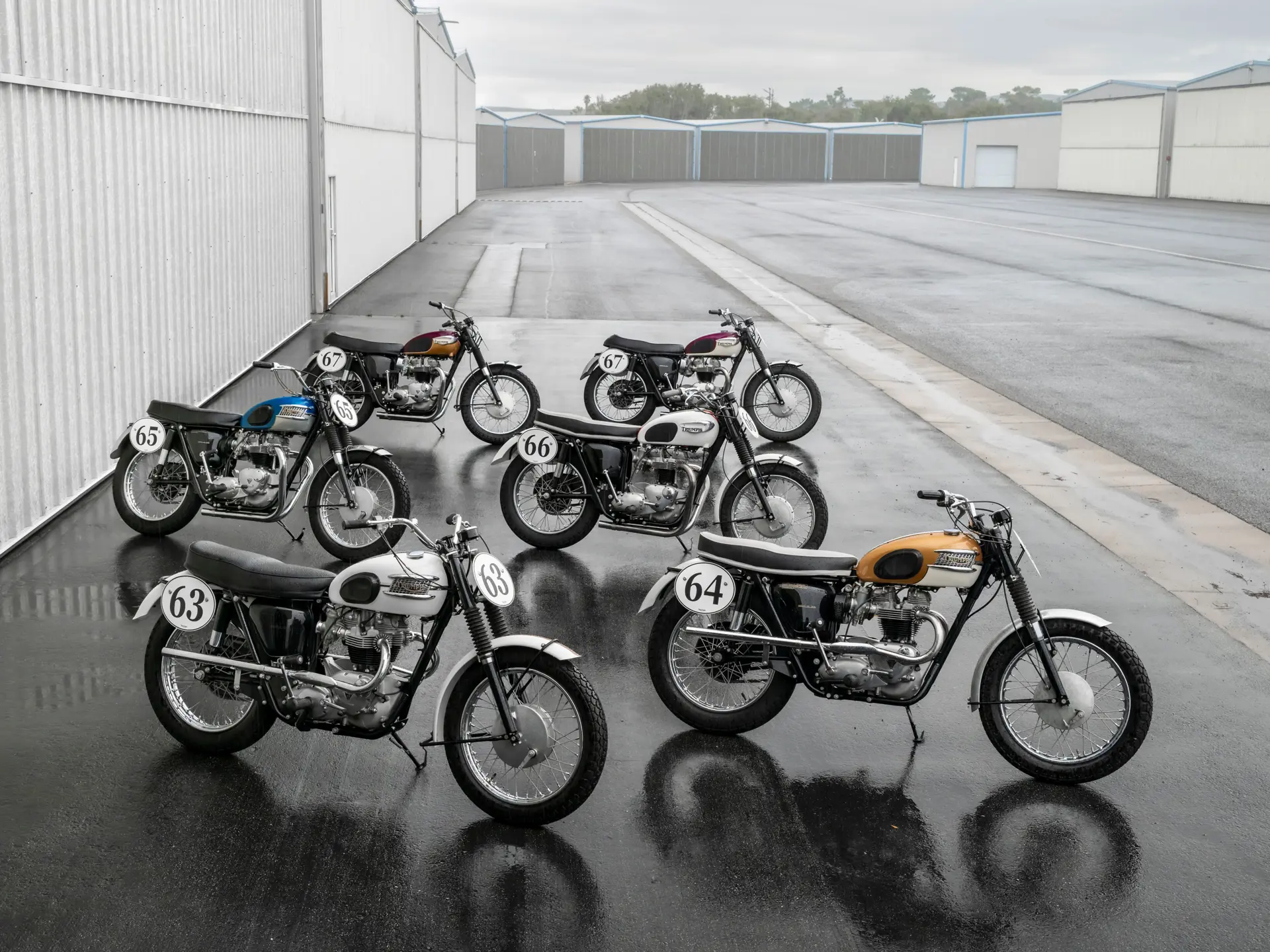 Collection of Six 1963–1967 Triumph Bonneville TT Special Motorcycles ...