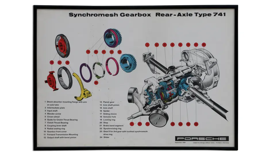 Porsche Workshop Technical Schematics and Cut-Away Framed Posters | The ...