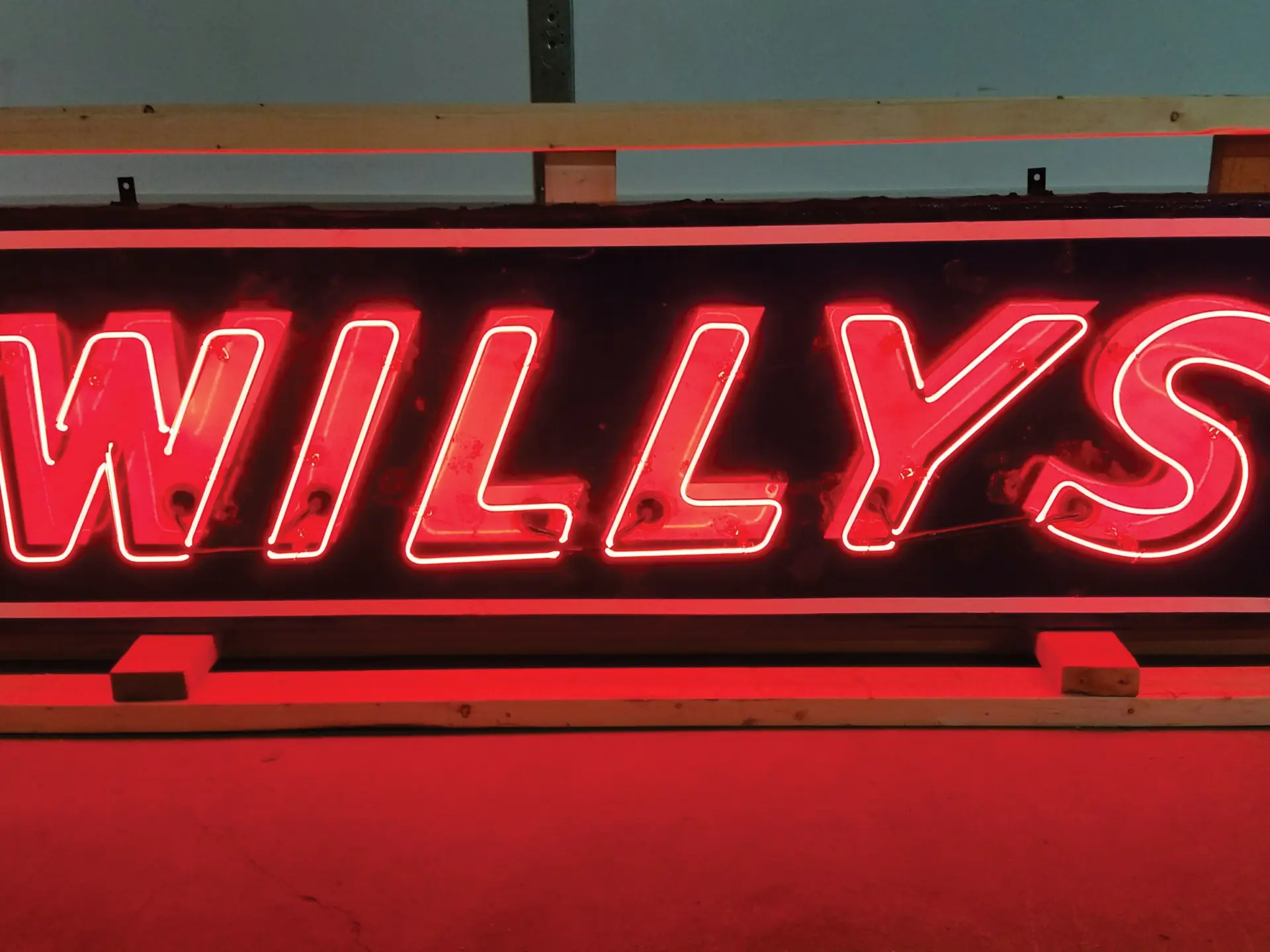 Original WILLYS dealership porcelain neon sign, 21x75in | Auburn Fall ...