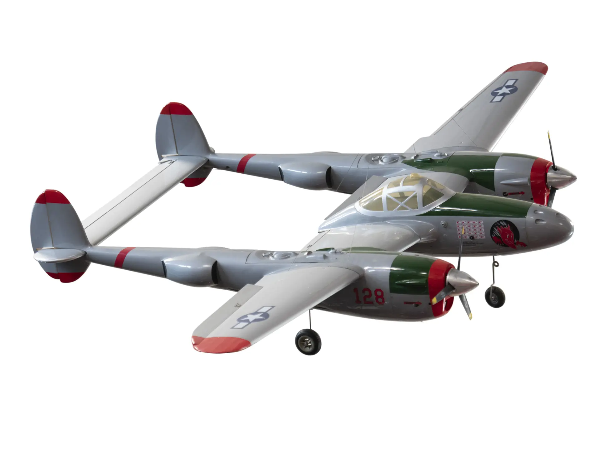 USAAF Lockheed P-38 Lightning with "Devil' Nose Art Model Airplane ...