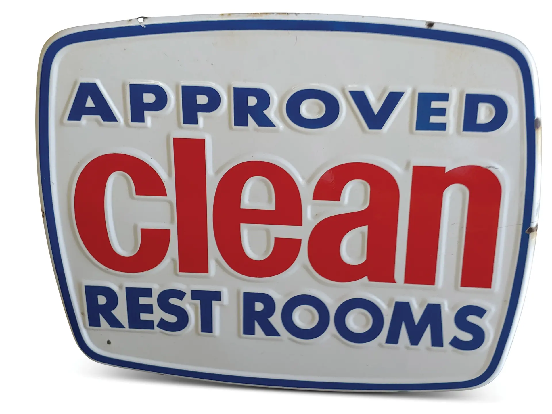 "Approved Clean Rest Rooms" Porcelain Sign | Auburn Fall 2019 | RM ...
