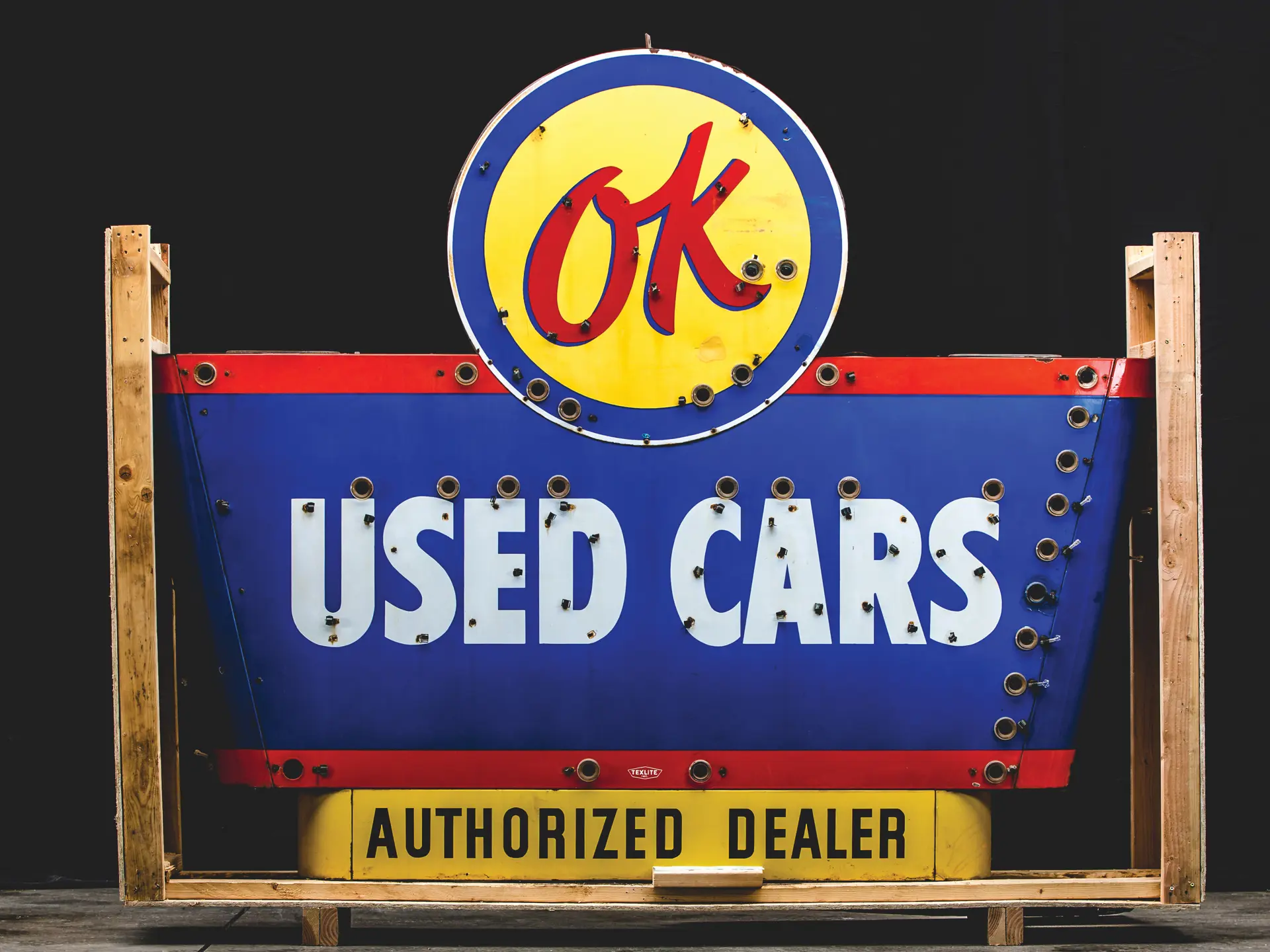 Chevrolet "OK Used Cars" Authorized Dealer Neon Signs Mounted Back-To ...