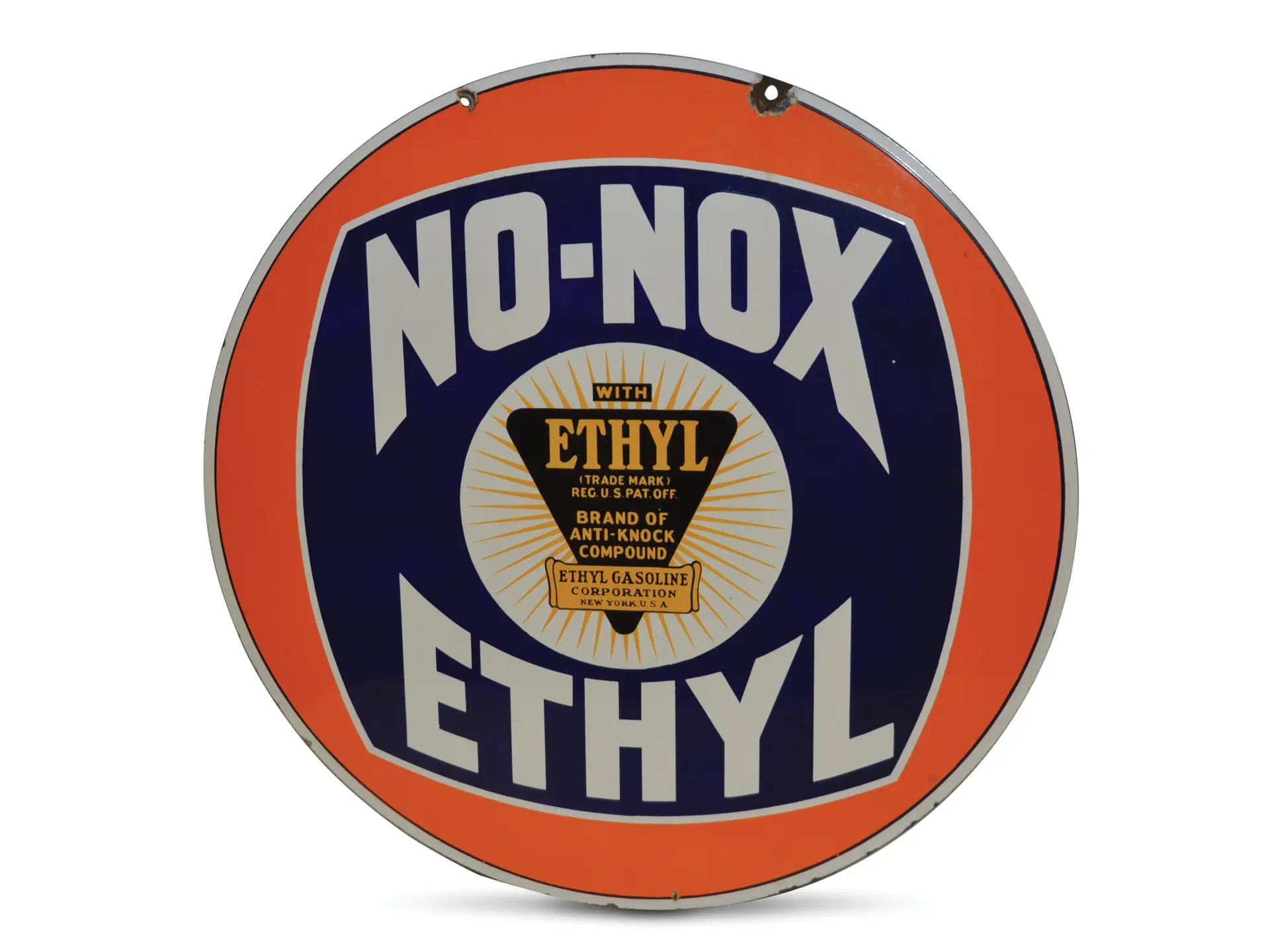 No-Nox Ethyl with Logo Porcelain Sign | Auburn Fall 2019 | RM Sotheby's