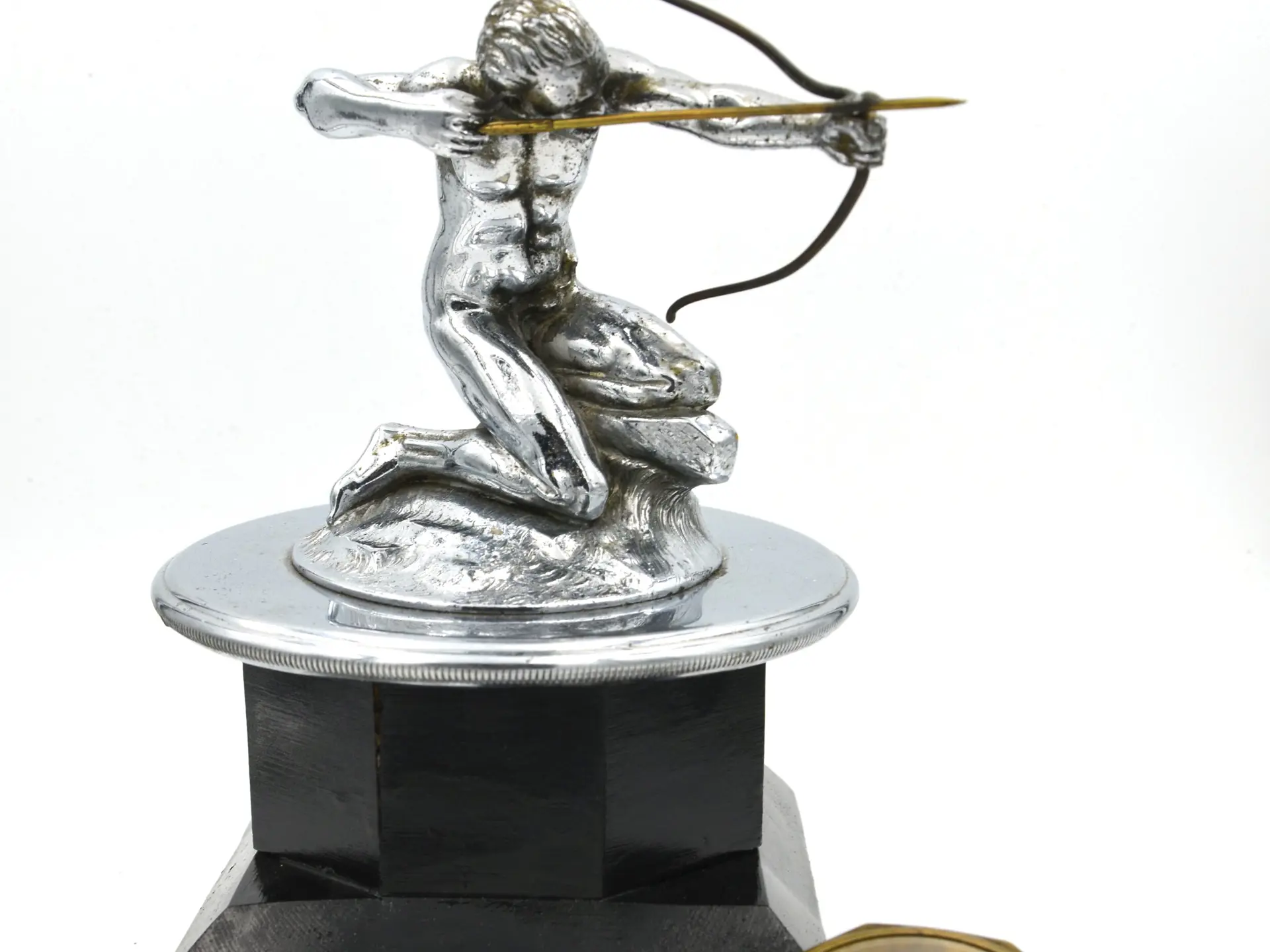 A Pierce-Arrow "Tireur D" Arc' Mascot grouping, American, 1932, Height ...