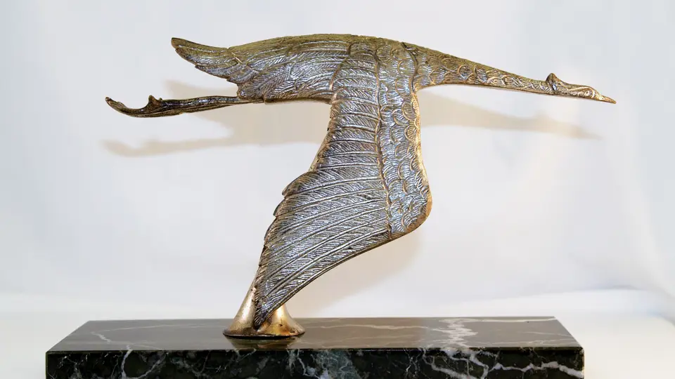Stork in flight, English, bronze silver plated, C. 1925 | Vintage Motor ...
