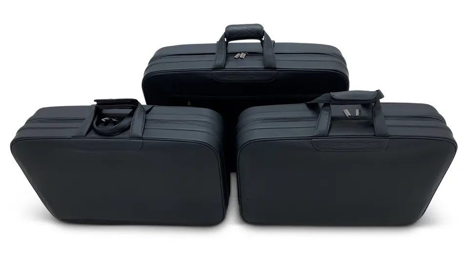 Three Perforated Leather Porsche Suitcases | The White Collection ...