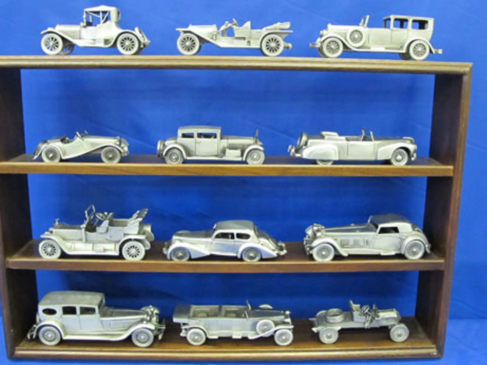 12-Pewter Minature Cars and Display Case 1/43 Scale | Auburn Fall 2012 ...