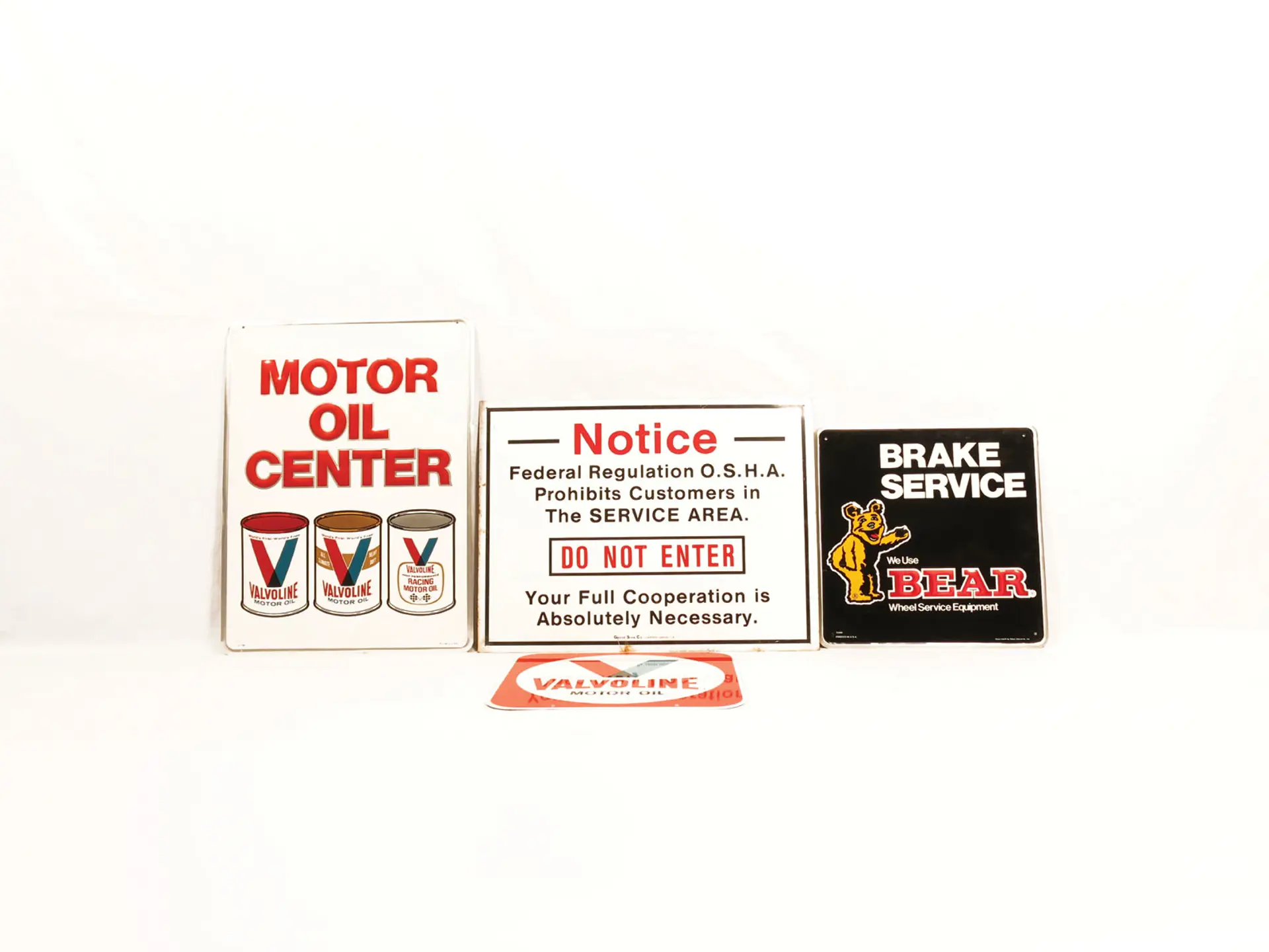 Four Tin Advertising Signs for Automobile Repair Garage | Auburn ...