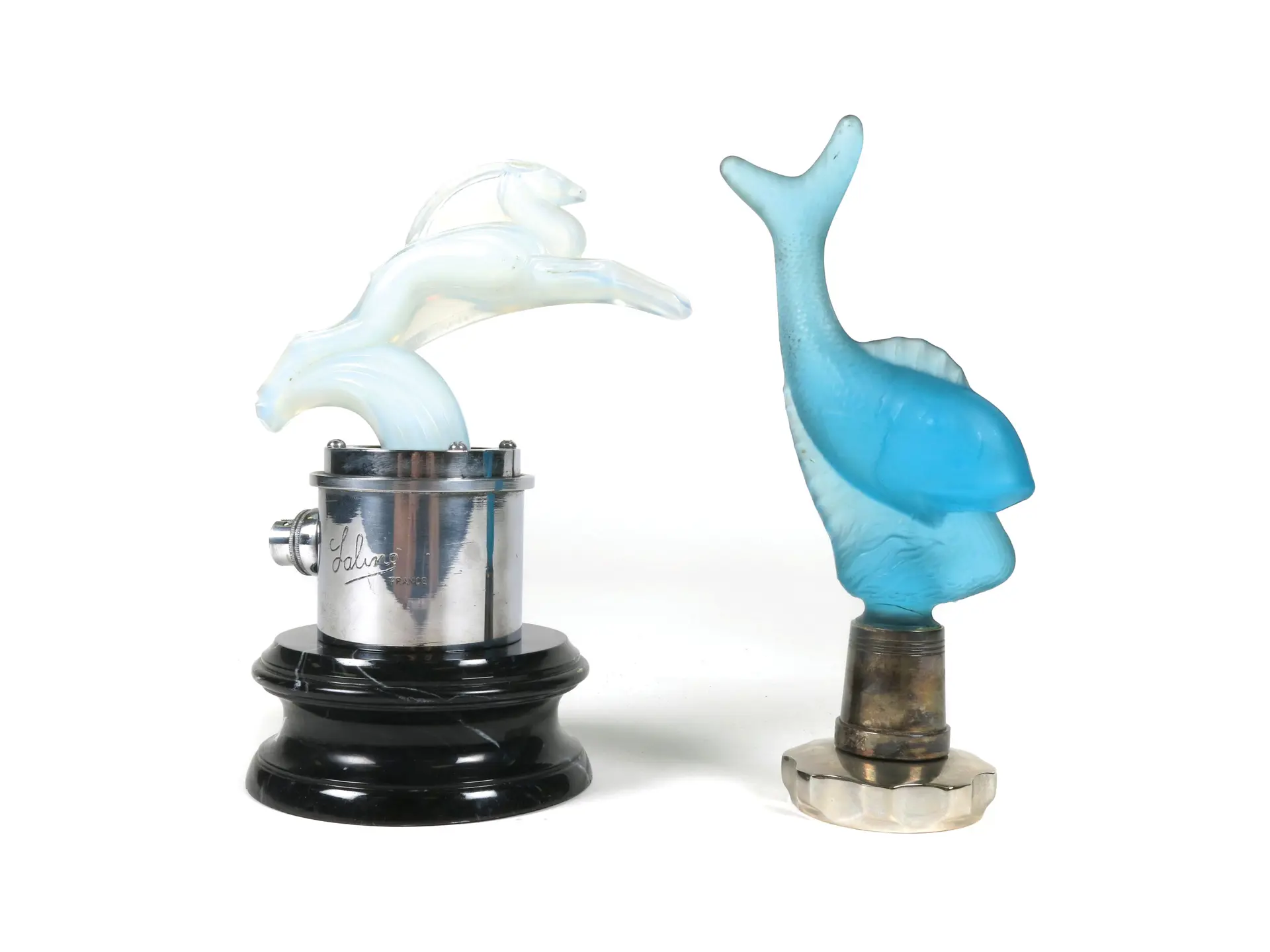 Sabino Gazelle Mascot on nickel plated illuminated mount; Blue Fish ...