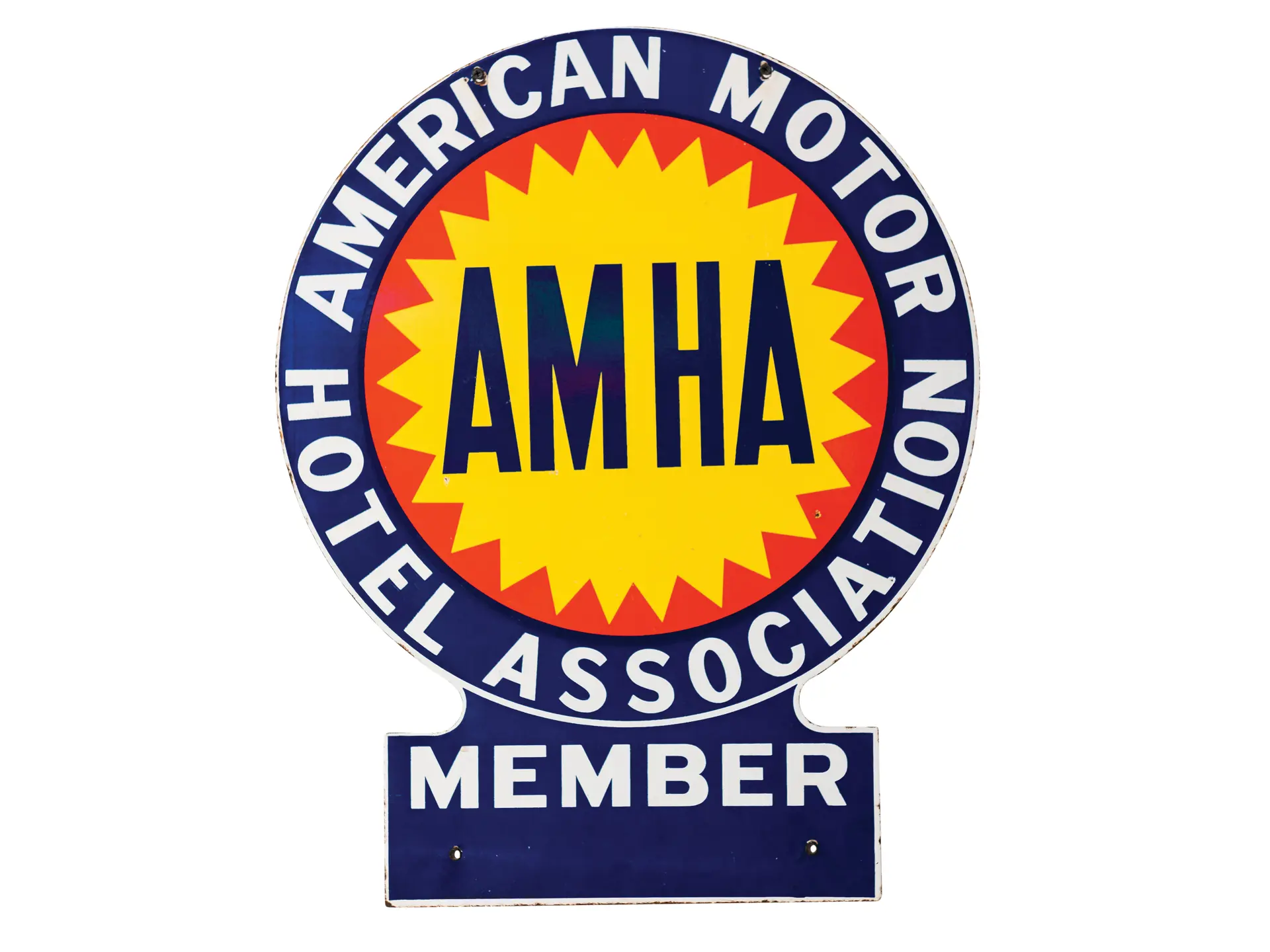 American Motor Hotel Association Double-Sided Porcelain Sign | The ...