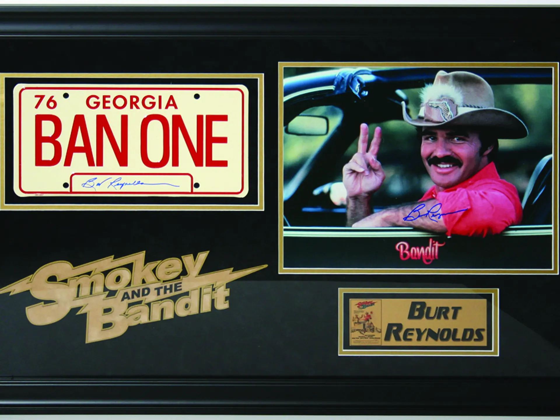 Autographed Burt Reynolds Picture and License Plate | Auburn Fall 2010 ...