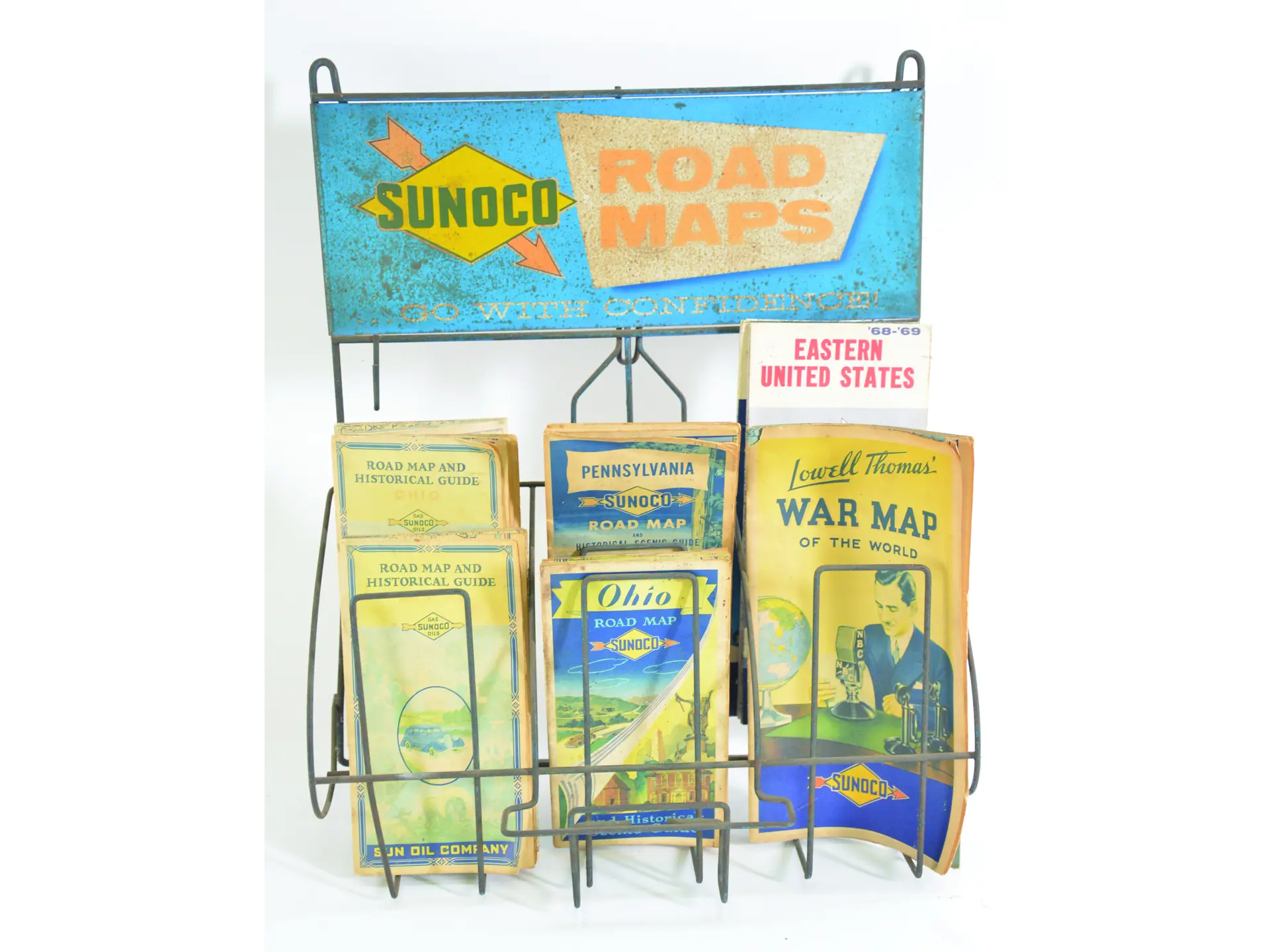 A vintage Sunoco roadmaps rack complete with vintage maps | Auburn Fall ...