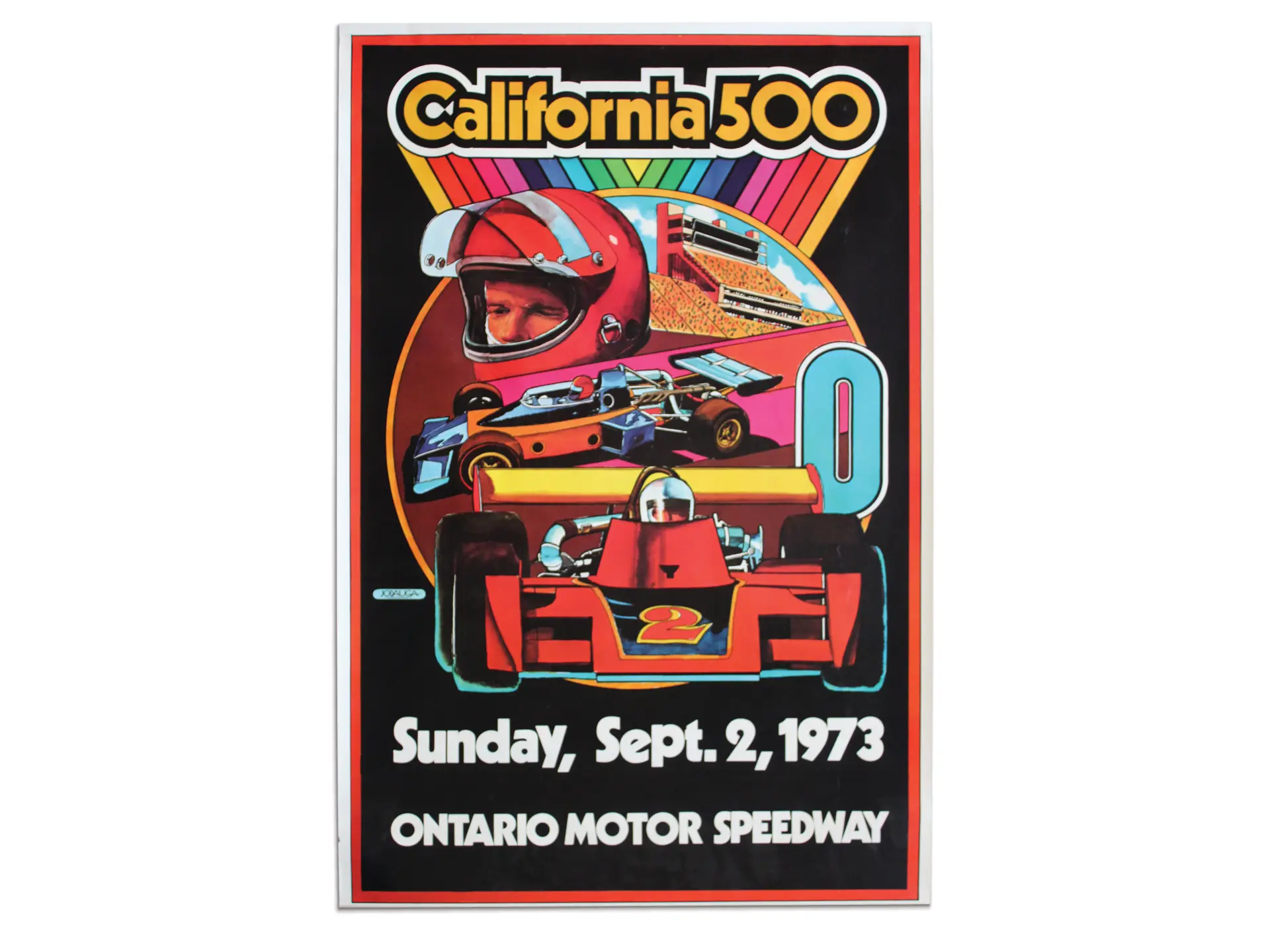 "California 500 Sunday, Sept. 2, 1973" Ontario Motor Speedway Vintage ...