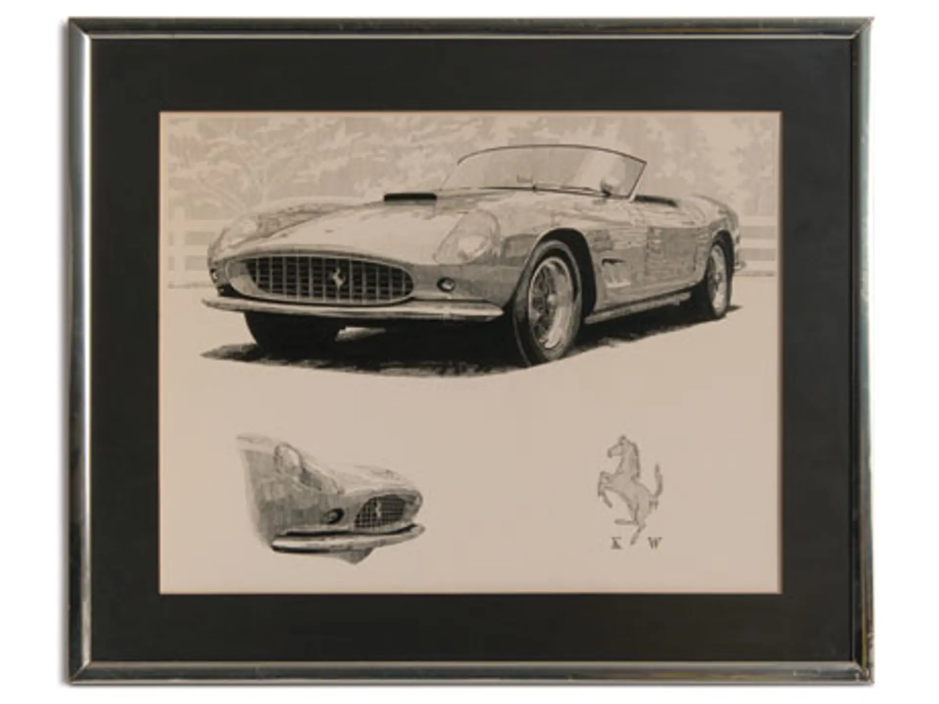 "Ferrari LWB California Spider" Original Pen & Ink by John W. Barnes ...
