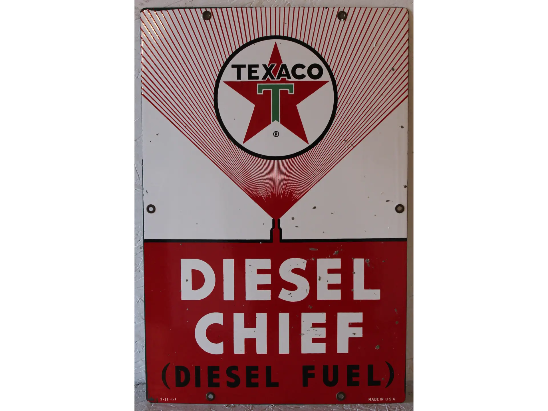 Texaco Diesel Chief Porcelain Pump Plate | Auburn Spring 2018 | RM ...