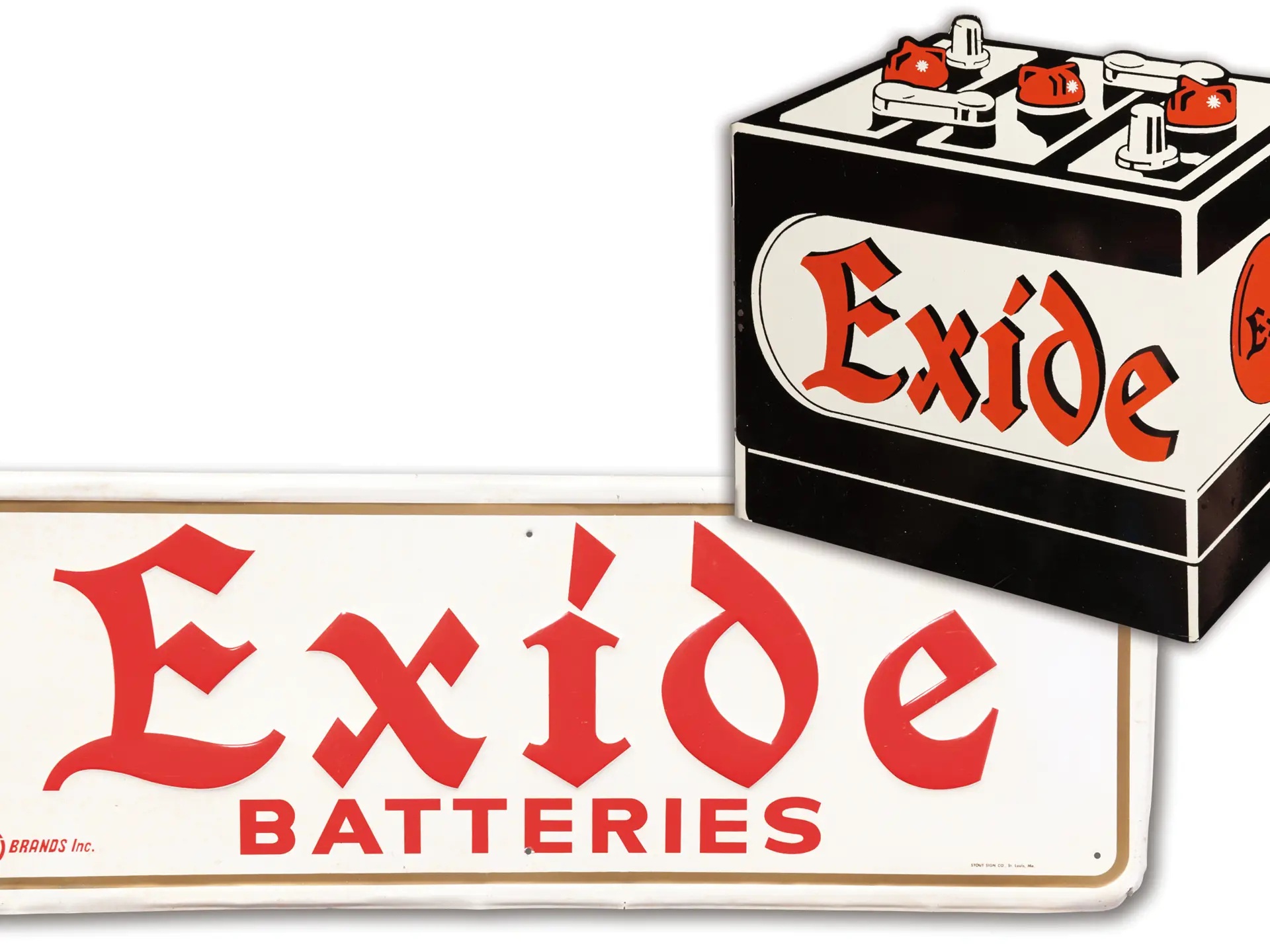 Two Exide Batteries Signs | The Dingman Collection 2012 | RM Sotheby's