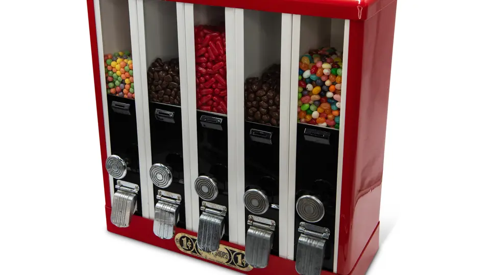 Variety Shops 1¢ Five-Column Vending Candy Machine | Handle with Fun ...