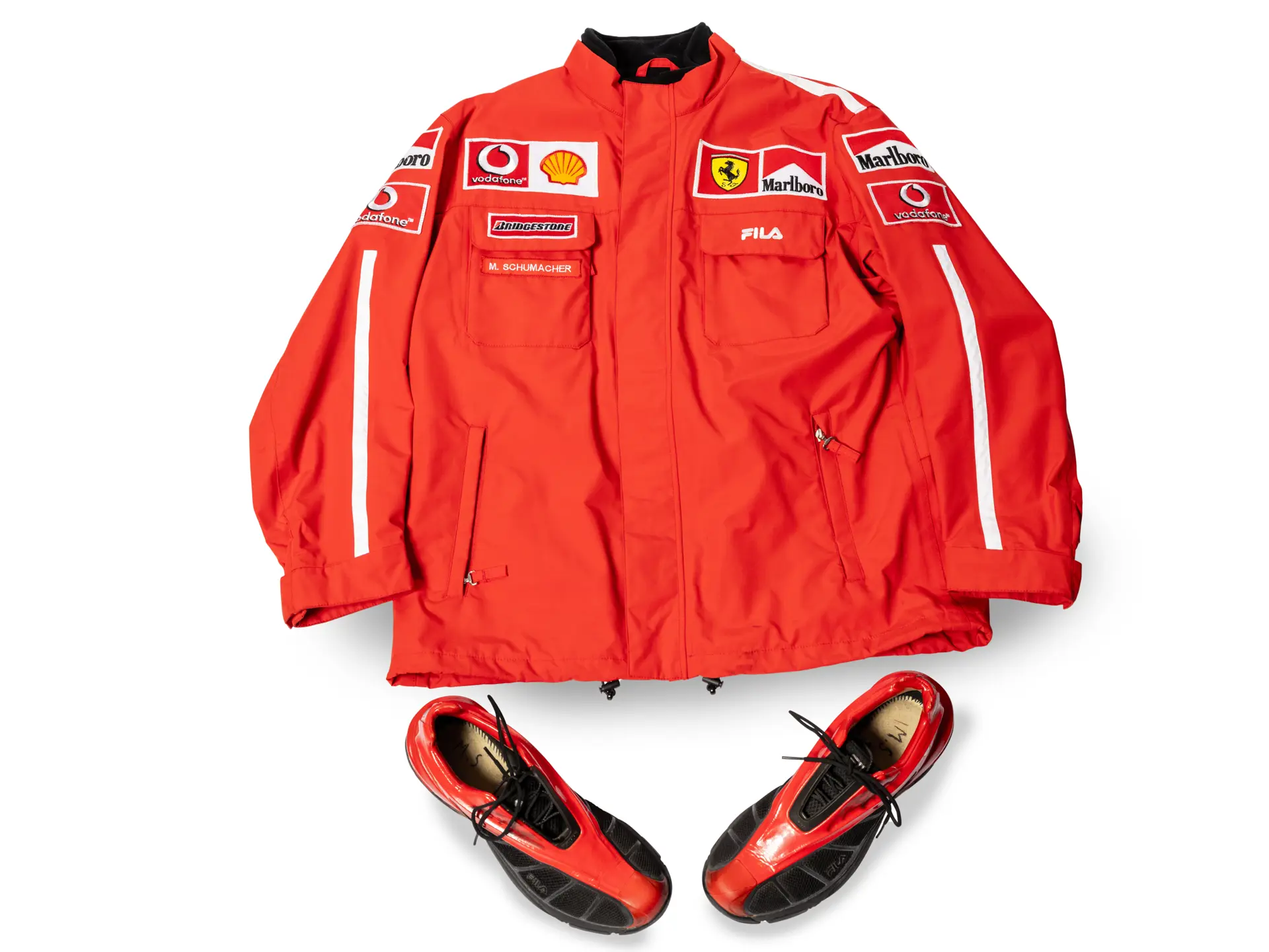 Scuderia Ferrari Formula 1 Fila Coat and F2002 Shoes | The Schumacher ...