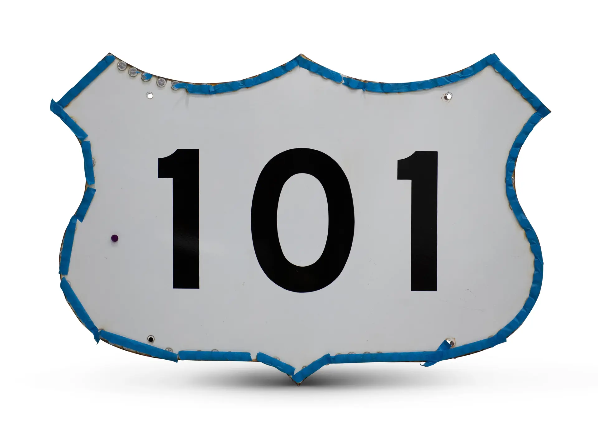 Highway 101 Large Single-Sided Porcelain Sign with Reflectors | The ...
