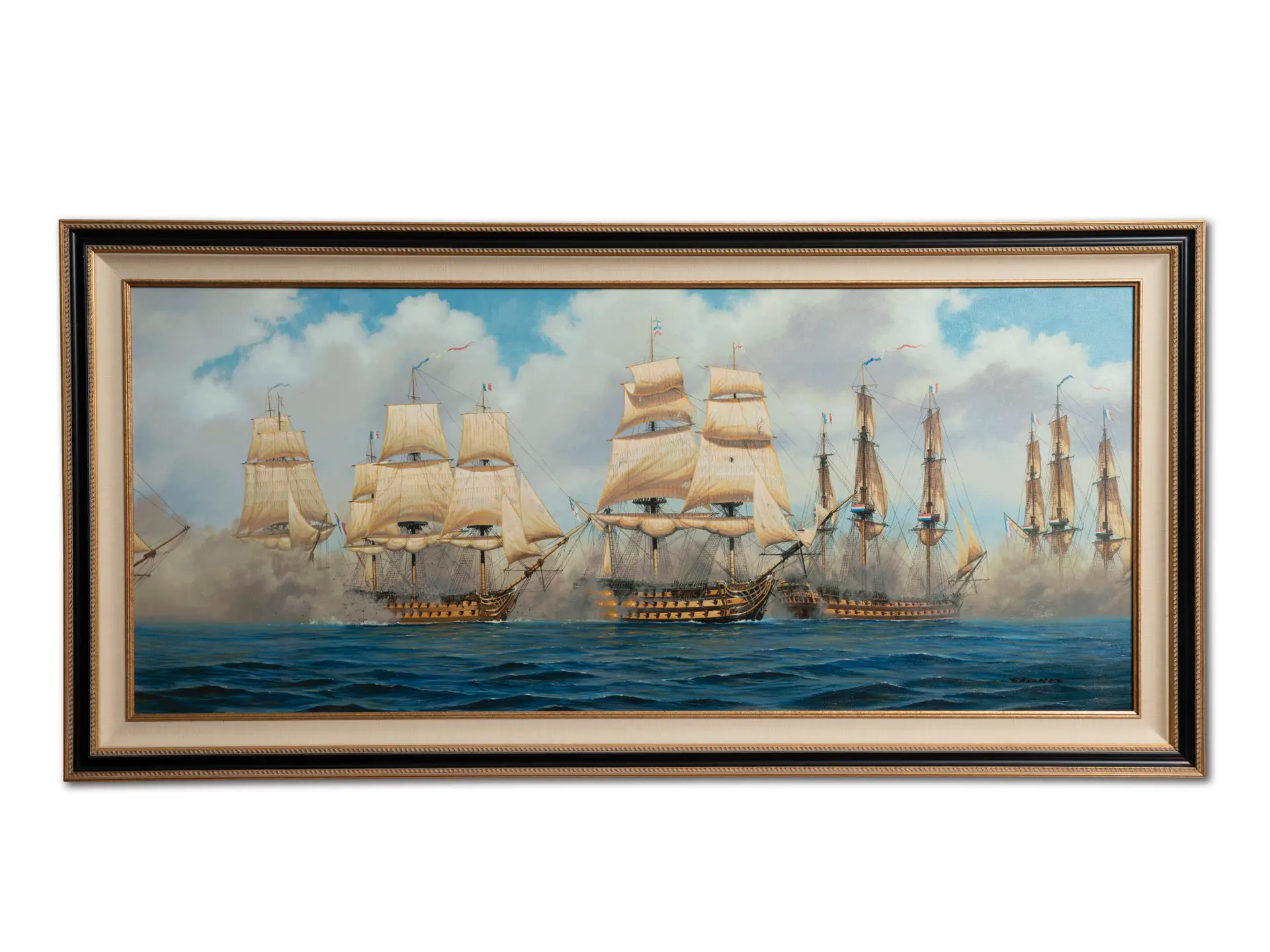 Warship Battle Scene by Stan Stokes | The Guyton Collection | RM Sotheby's