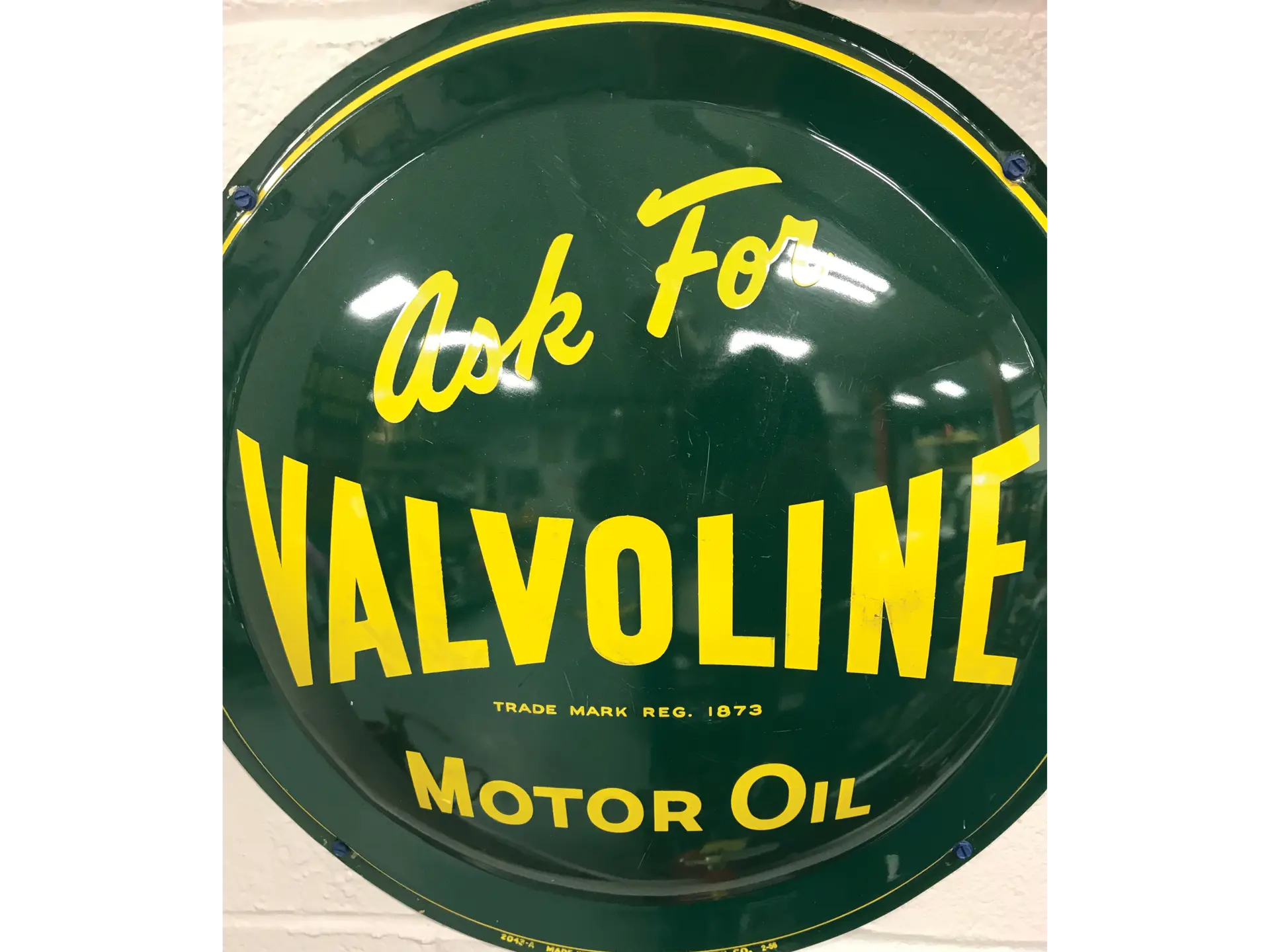 Valvoline Motor Oil Convex Sign | Auburn Fall 2018 | RM Sotheby's