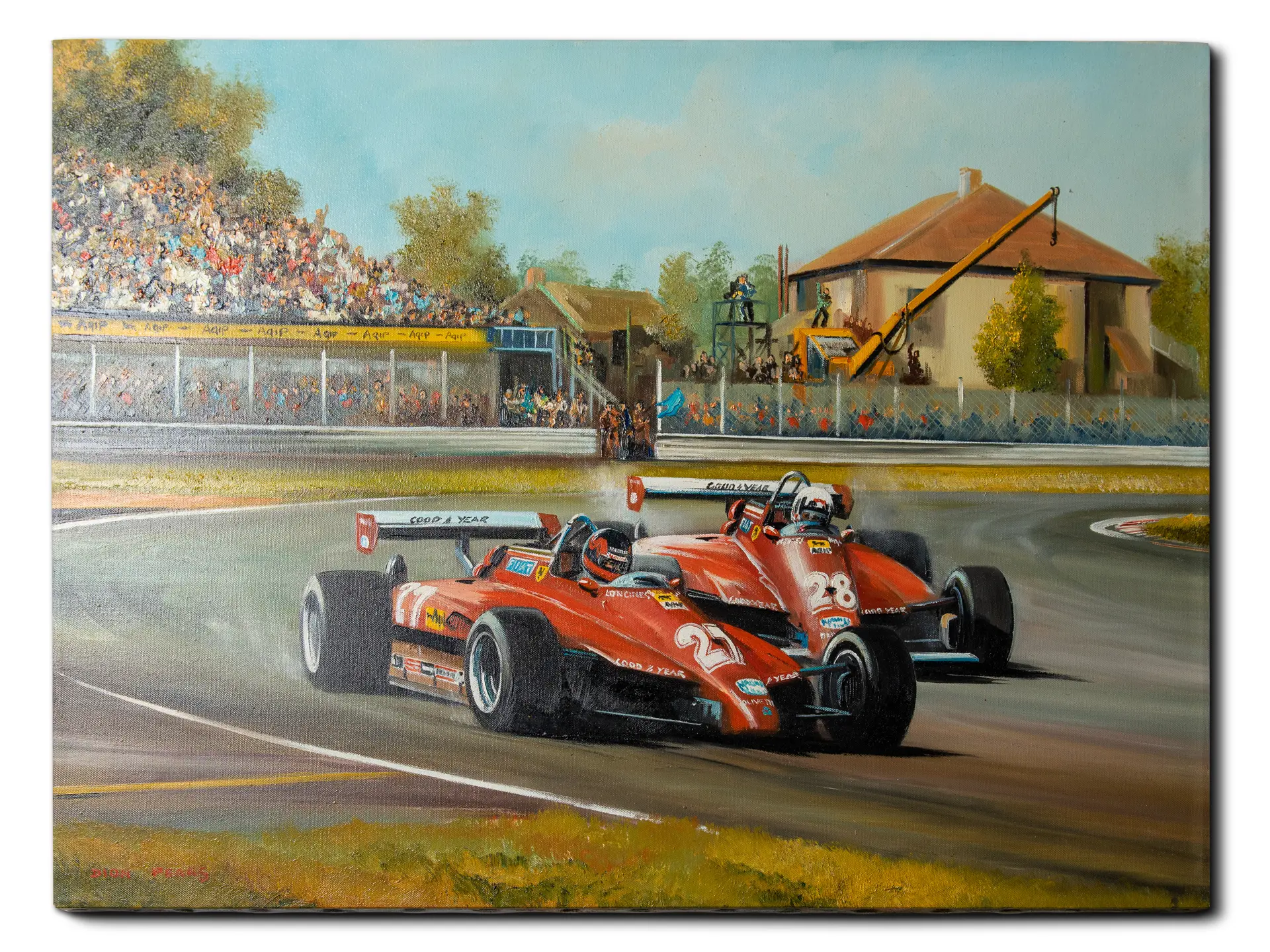Villeneuve vs. Pironi, 1982 San Marino Grand Prix Painting by Dion ...