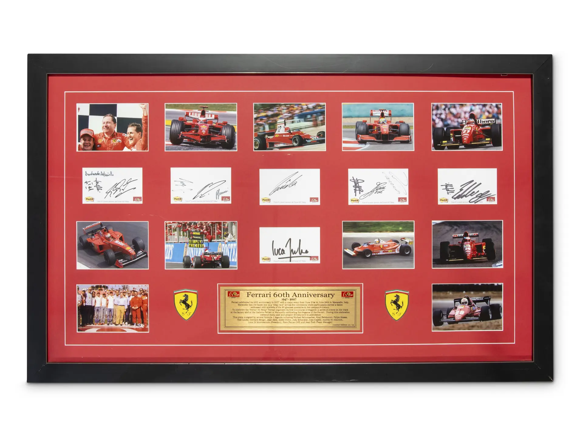 'Ferrari 60th Anniversary 1947–2007 F1' Framed Signatures and Photos ...