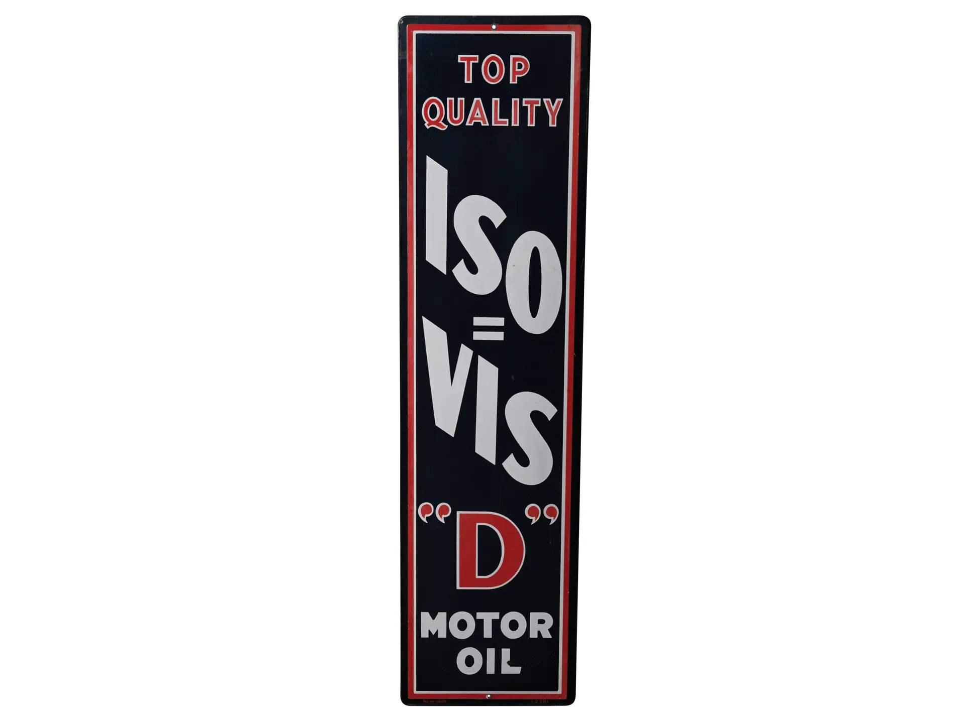 Iso=Vis "D" Motor Oil Sign | The Dingman Collection | RM Sotheby's